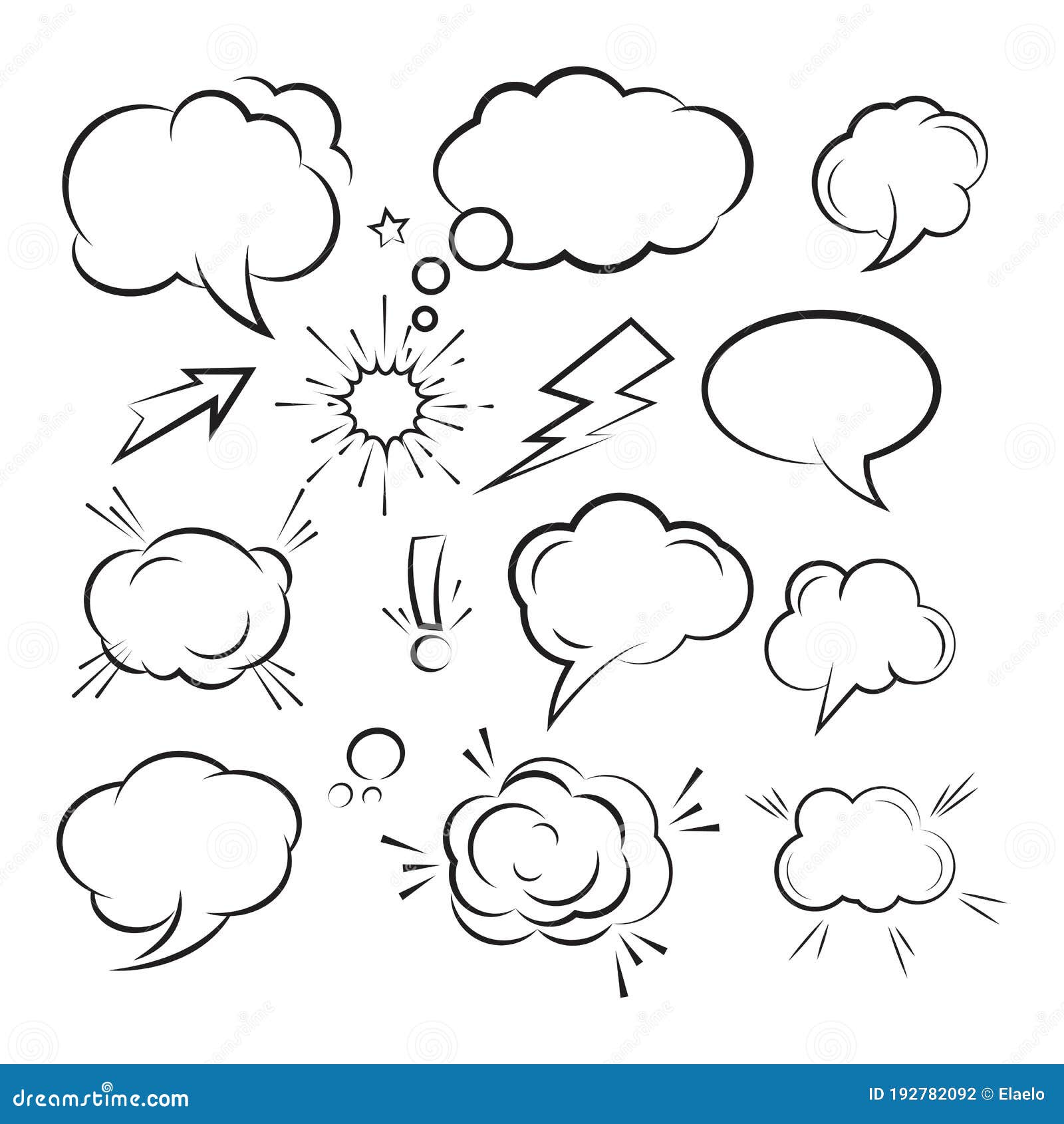 Cloud Comic Book Design Element Vector Stock Vector - Illustration of ...