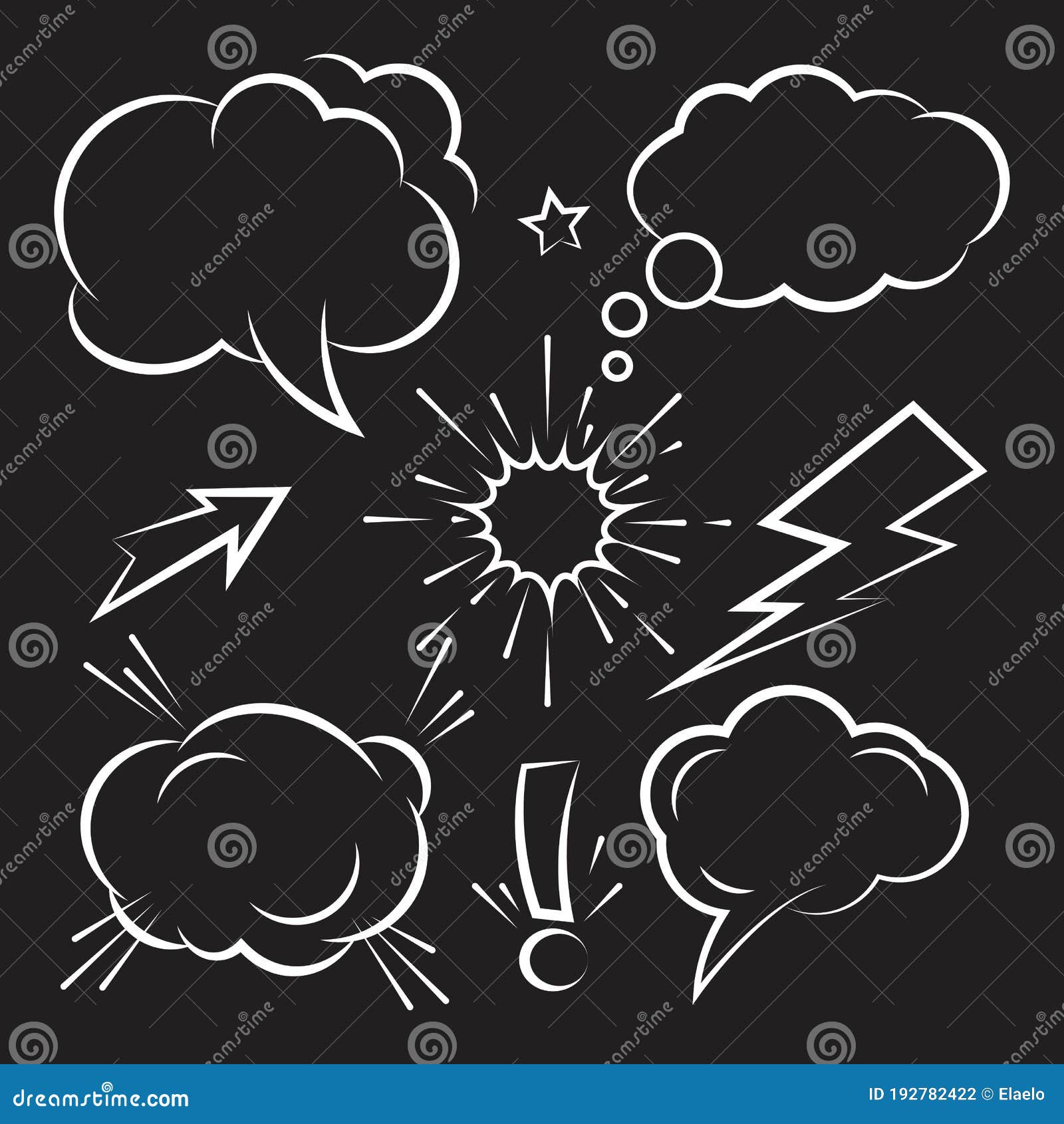 Cloud Comic Book Design Element Vector Stock Vector - Illustration of ...