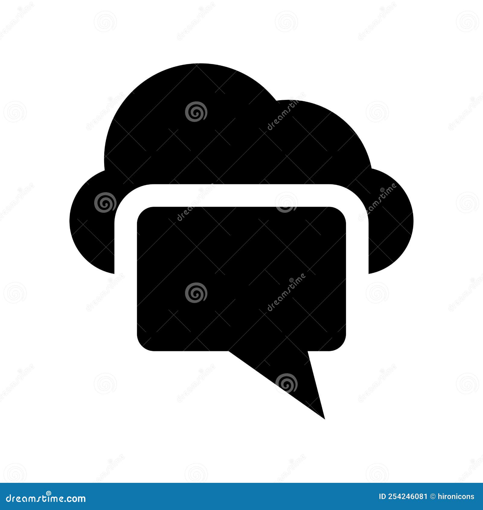 Cloud, Coming Message Icon. Black Vector Graphics Stock Vector ...