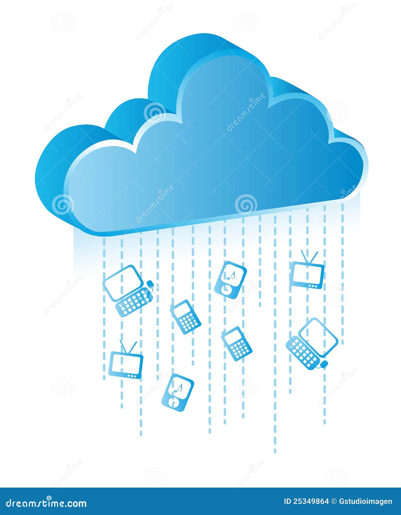 Cloud communication stock vector. Illustration of medium - 25349864