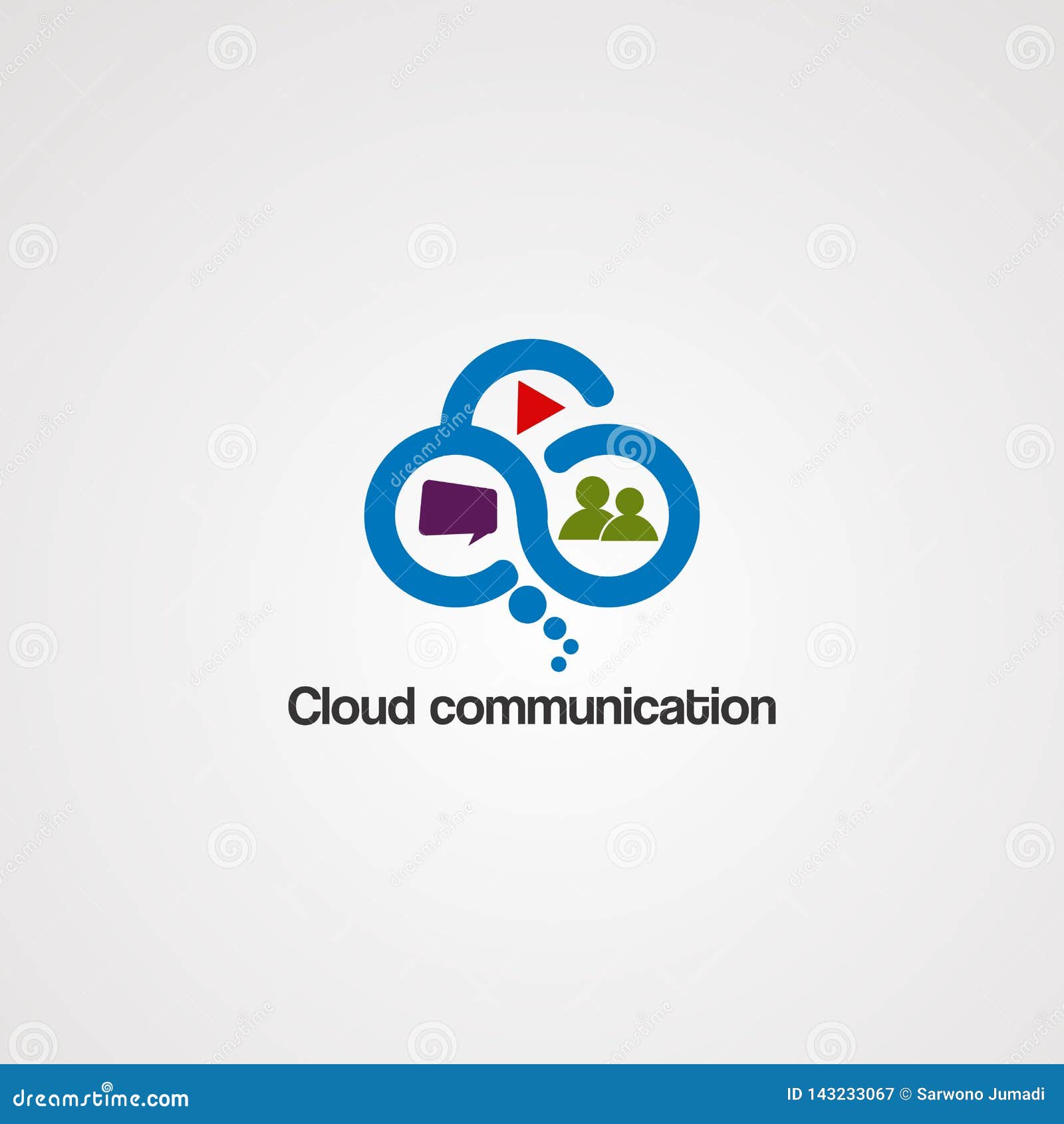 Cloud Communication with Blue Dream Concept Logo Vector, Icon, Element ...