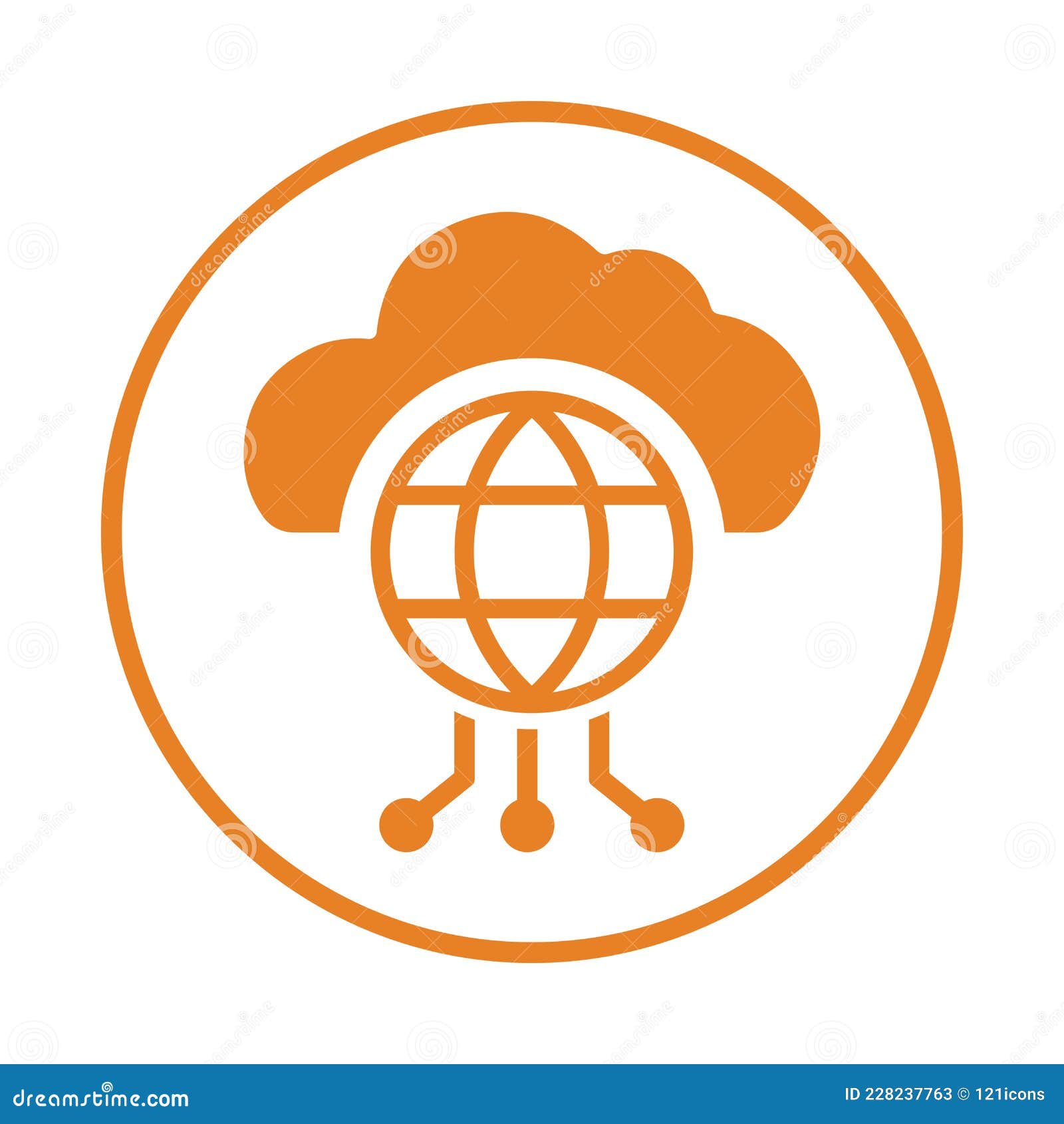 Cloud, Communication, Connect Icon. Orange Color Vector EPS Stock ...