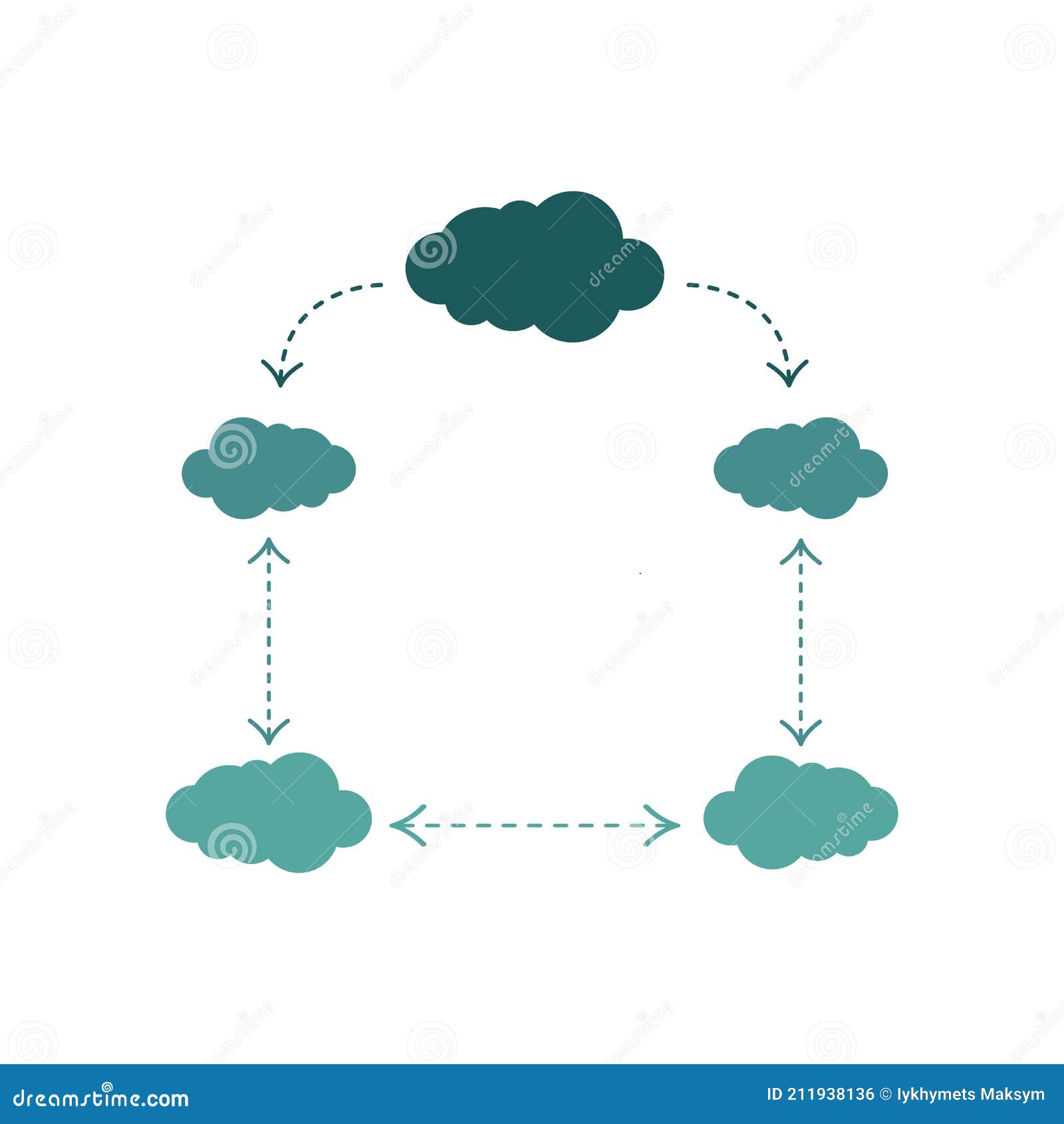 Cloud Communication Flat Icon Vector Template, Technology Design Icon ...