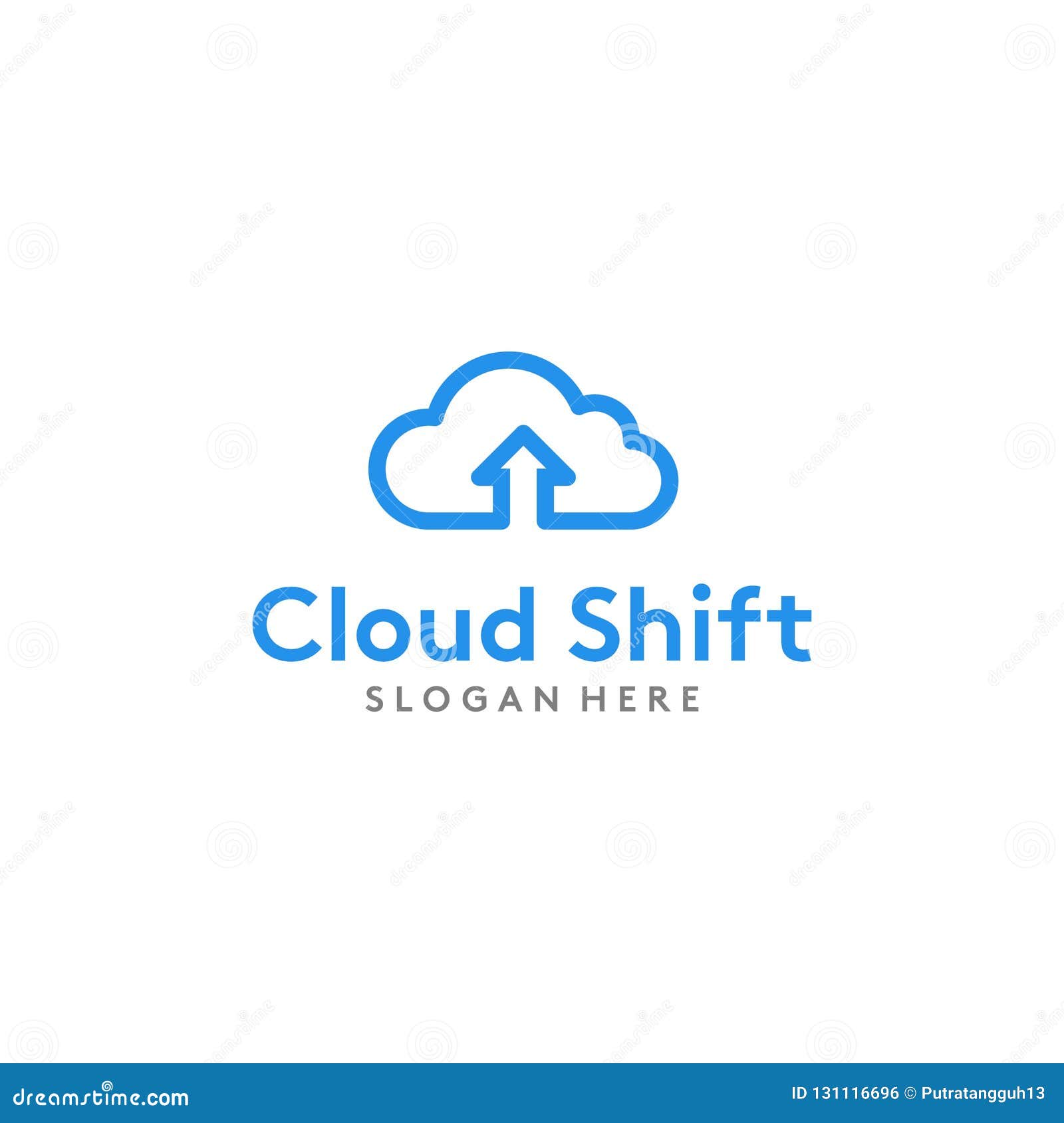 Cloud Company Logo Design. Shift Cloud Design Stock Vector ...