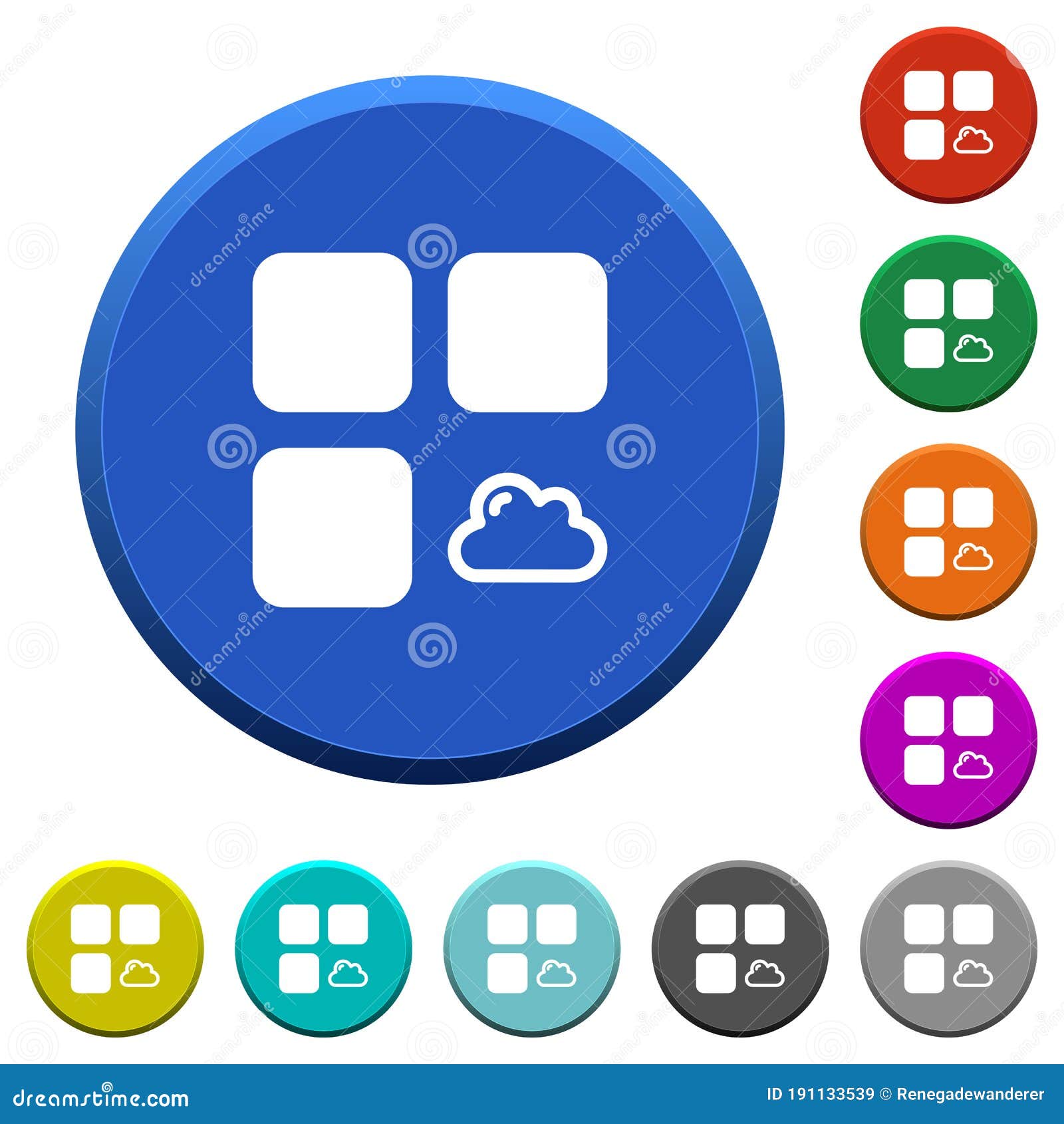 Cloud Component Beveled Buttons Stock Vector - Illustration of ...
