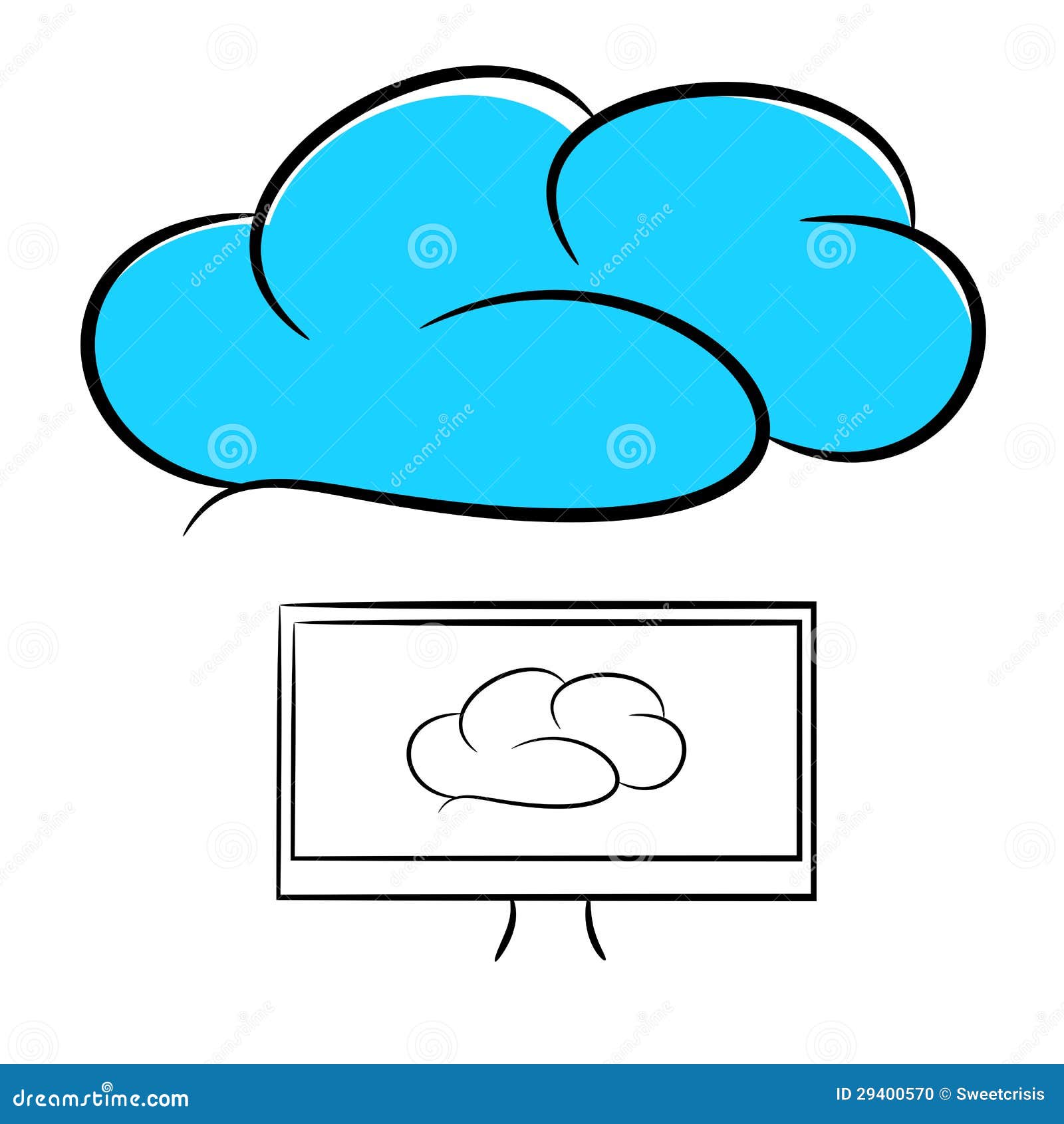 Cloud Computer Illustration Stock Vector - Illustration of data, laptop ...