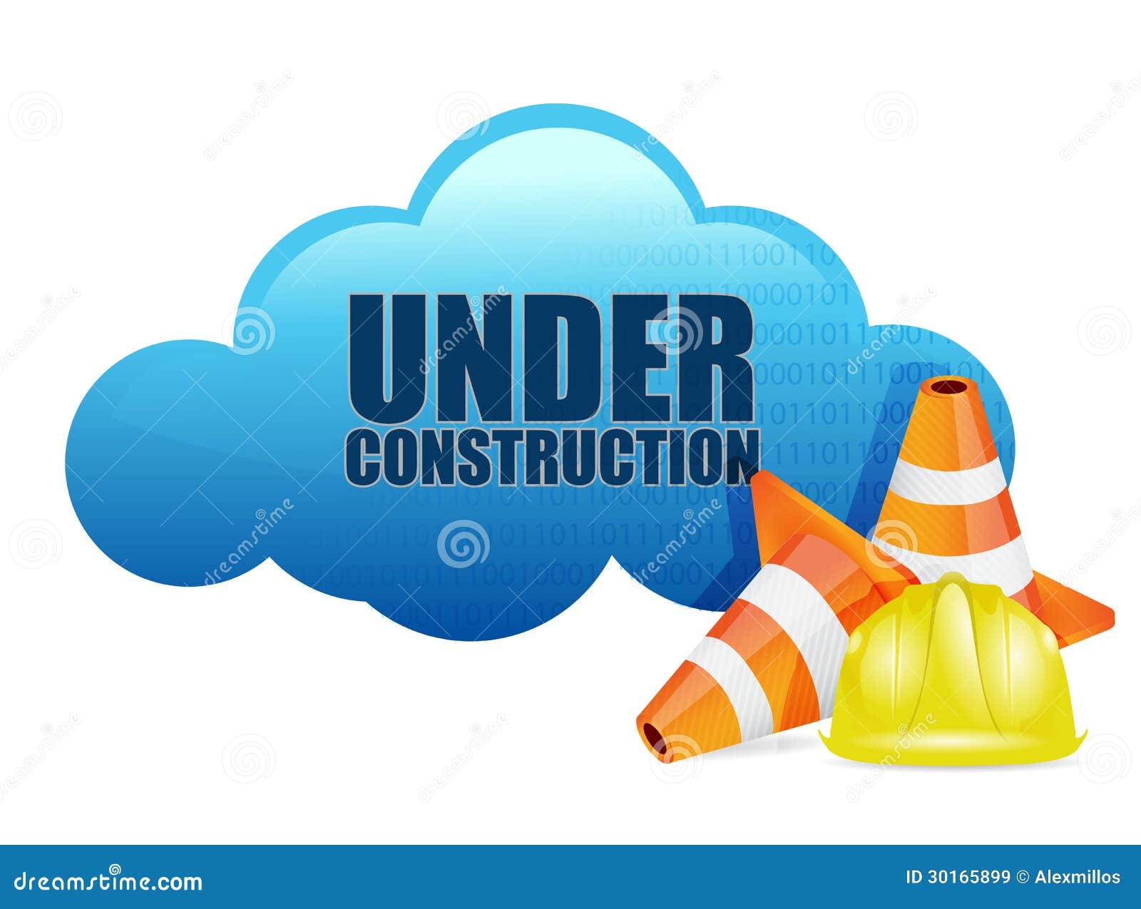 Cloud Computer Under Construction Technology Stock Illustration ...
