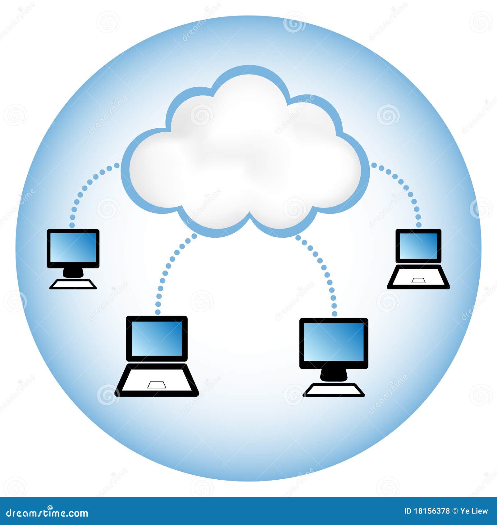 Computers Communicating With Transmission Waves Back And Forth Vector ...