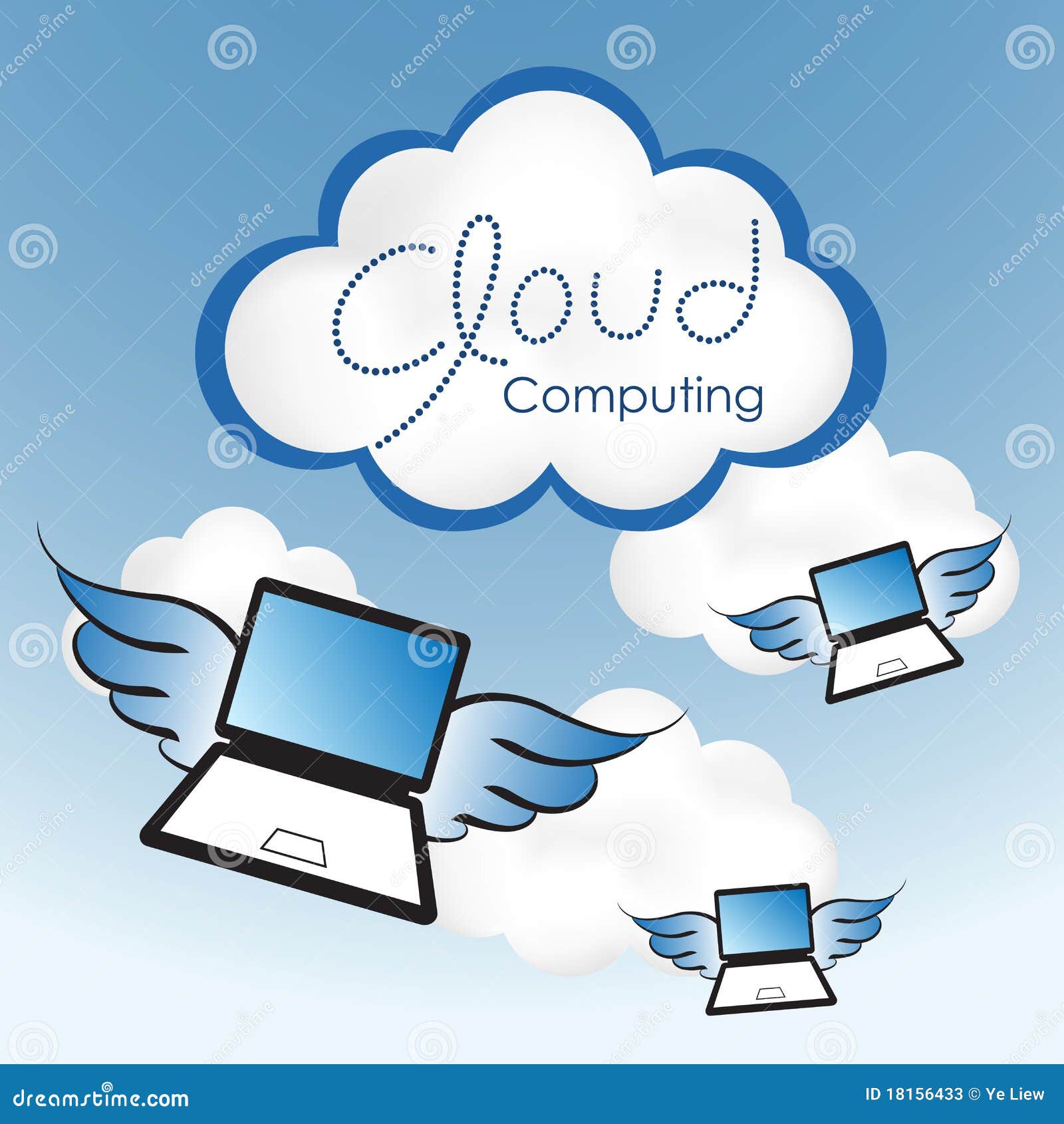 Cloud Computing stock vector. Illustration of wing, computer - 18156433