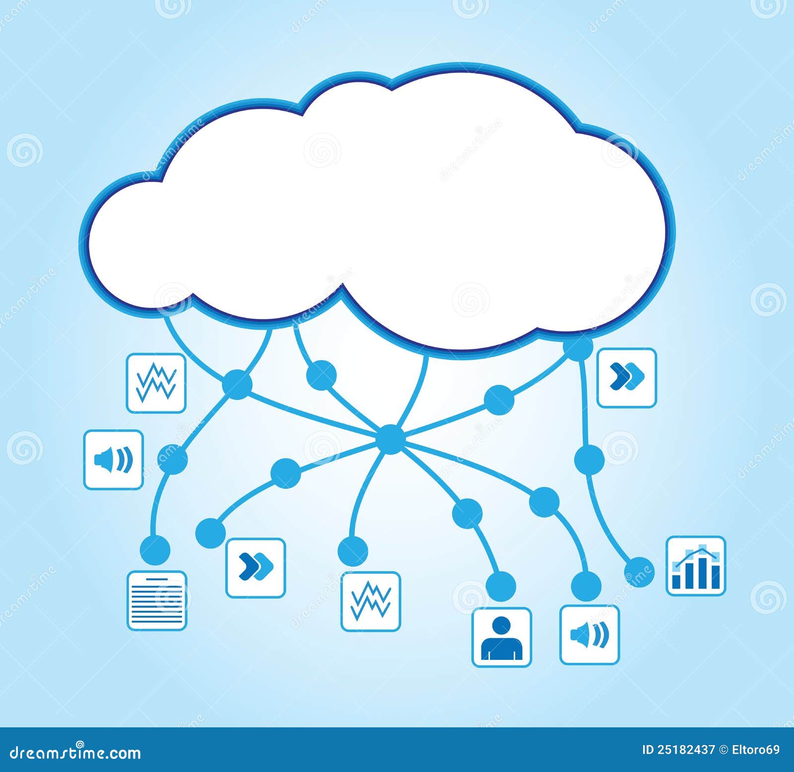 Cloud computing stock vector. Illustration of tech, service - 25182437