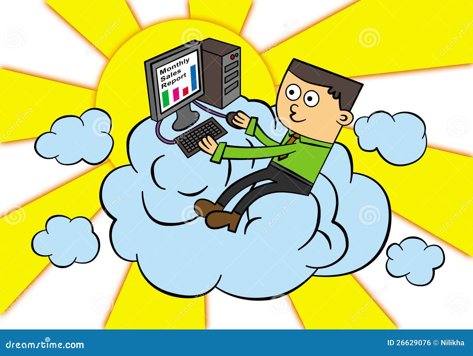 Cloud computing stock illustration. Illustration of office - 26629076