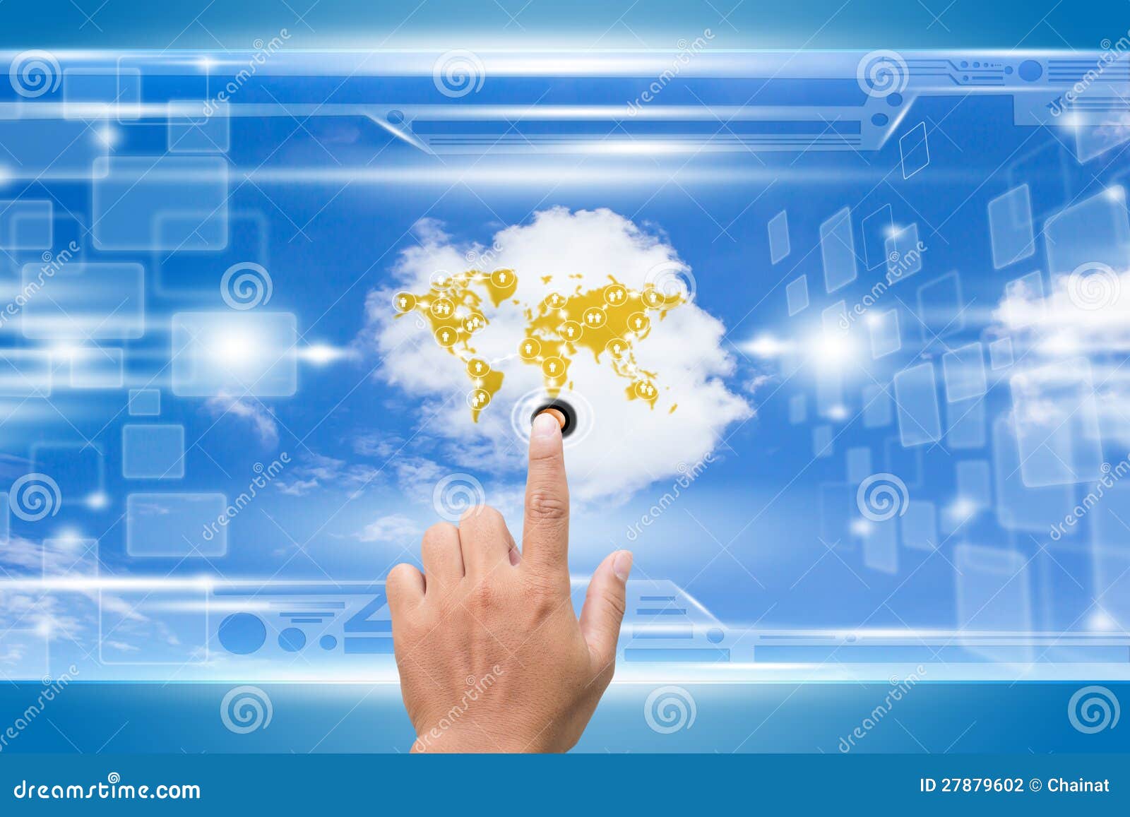 Cloud Computing stock photo. Image of globe, laptop, office - 27879602