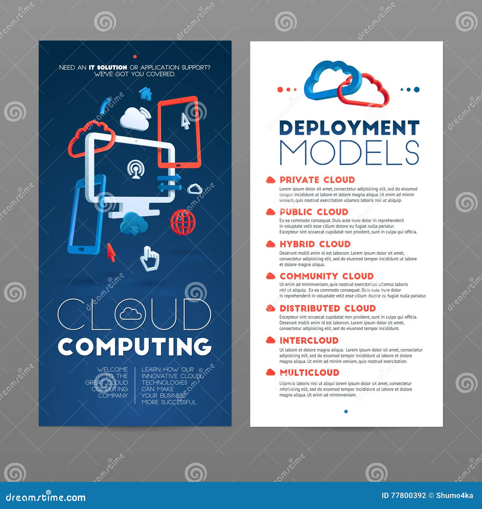 Cloud Computing Abstract Composition Poster. Plastic Computer Elements ...