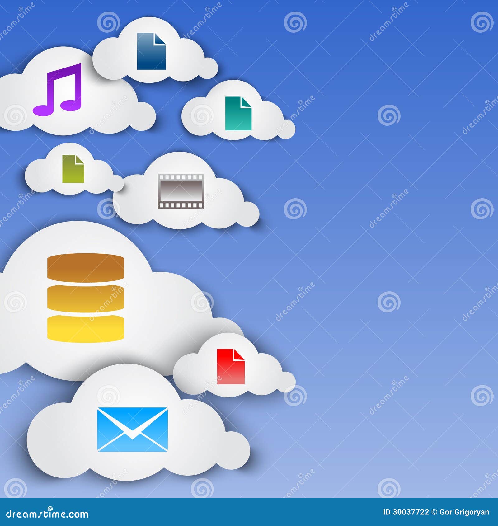 Cloud Computing Abstract Concept with Icons Stock Vector - Illustration ...