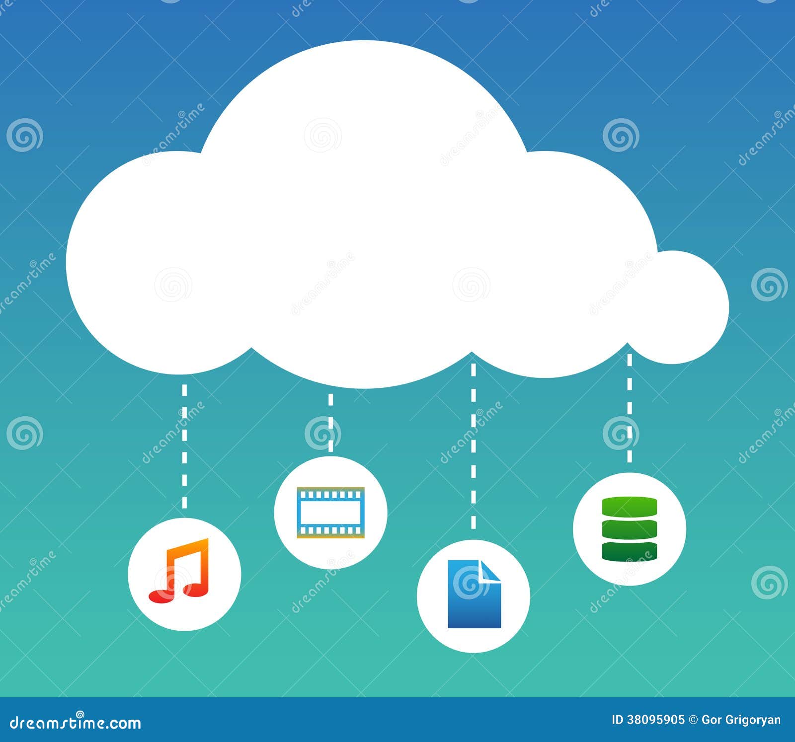 Cloud Computing Abstract Illustration Stock Vector - Illustration of ...
