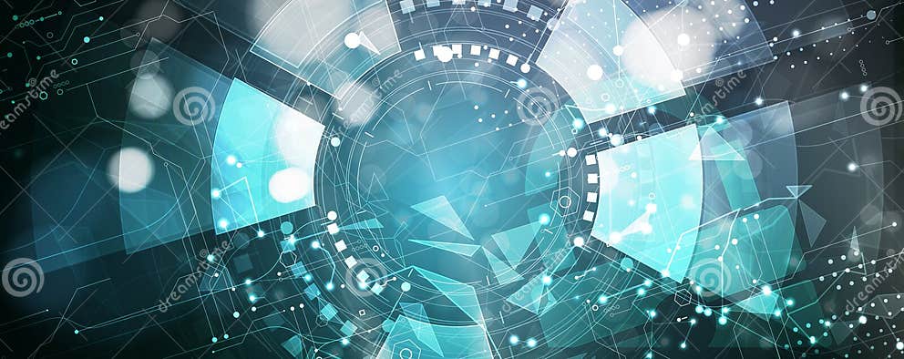 Cloud and Computing Abstract Technology Backgeound with Circuit Elements Stock Illustration ...