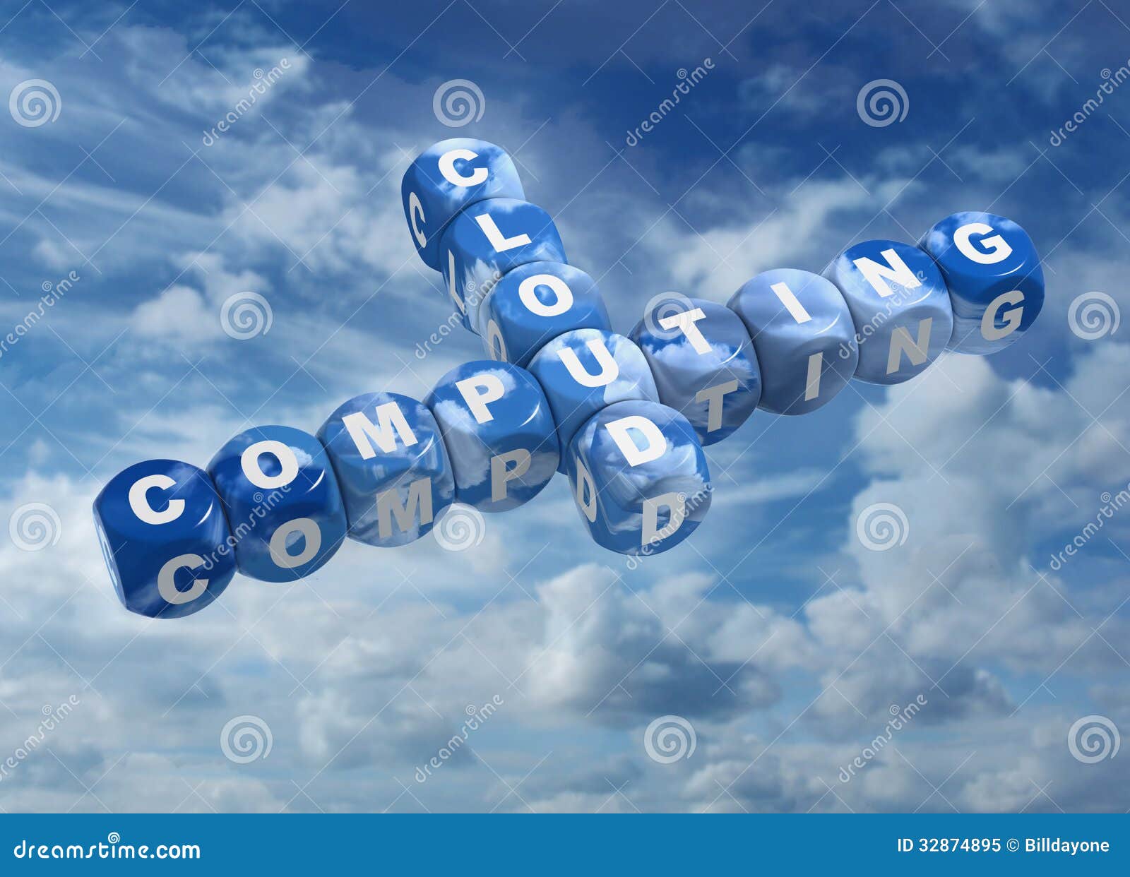 Cloud Computing Against a Sky Background Stock Illustration ...