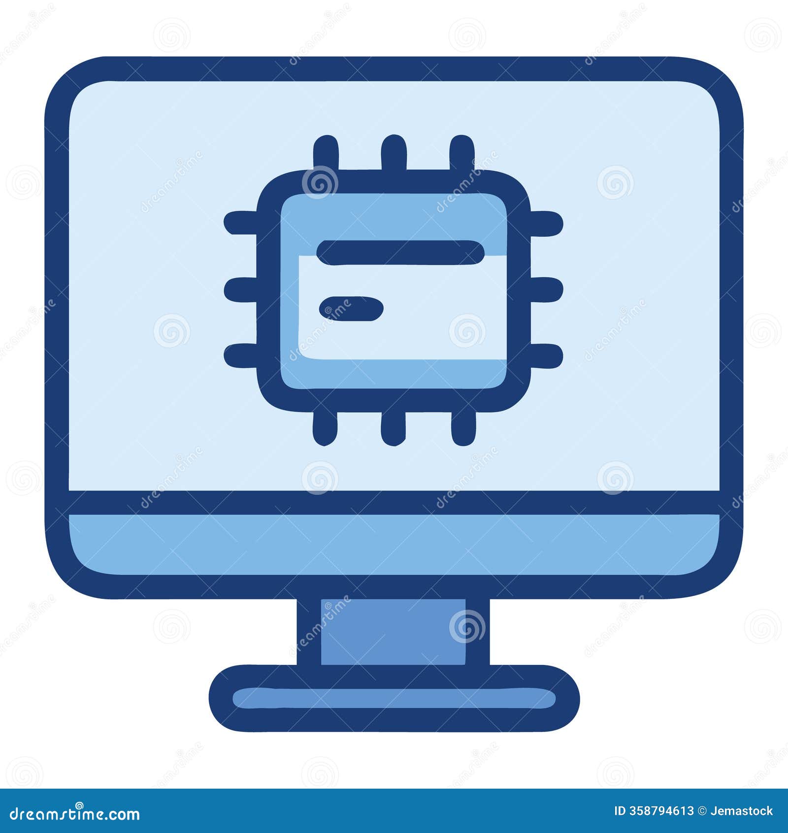 Cloud Computing AI Chip Technology Stock Vector - Illustration of vector, chip: 358794613