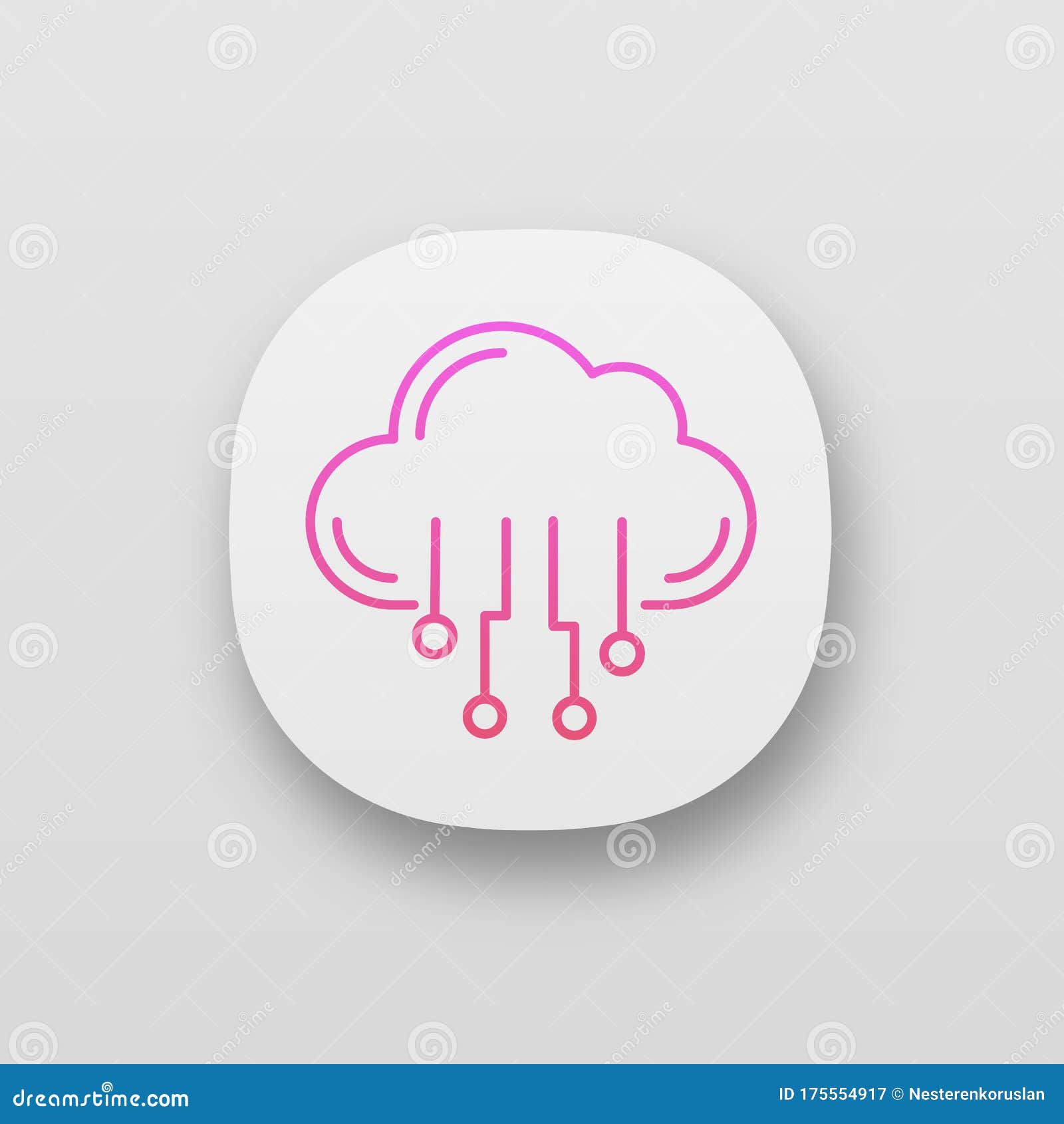 Cloud computing app icon stock vector. Illustration of intelligence ...