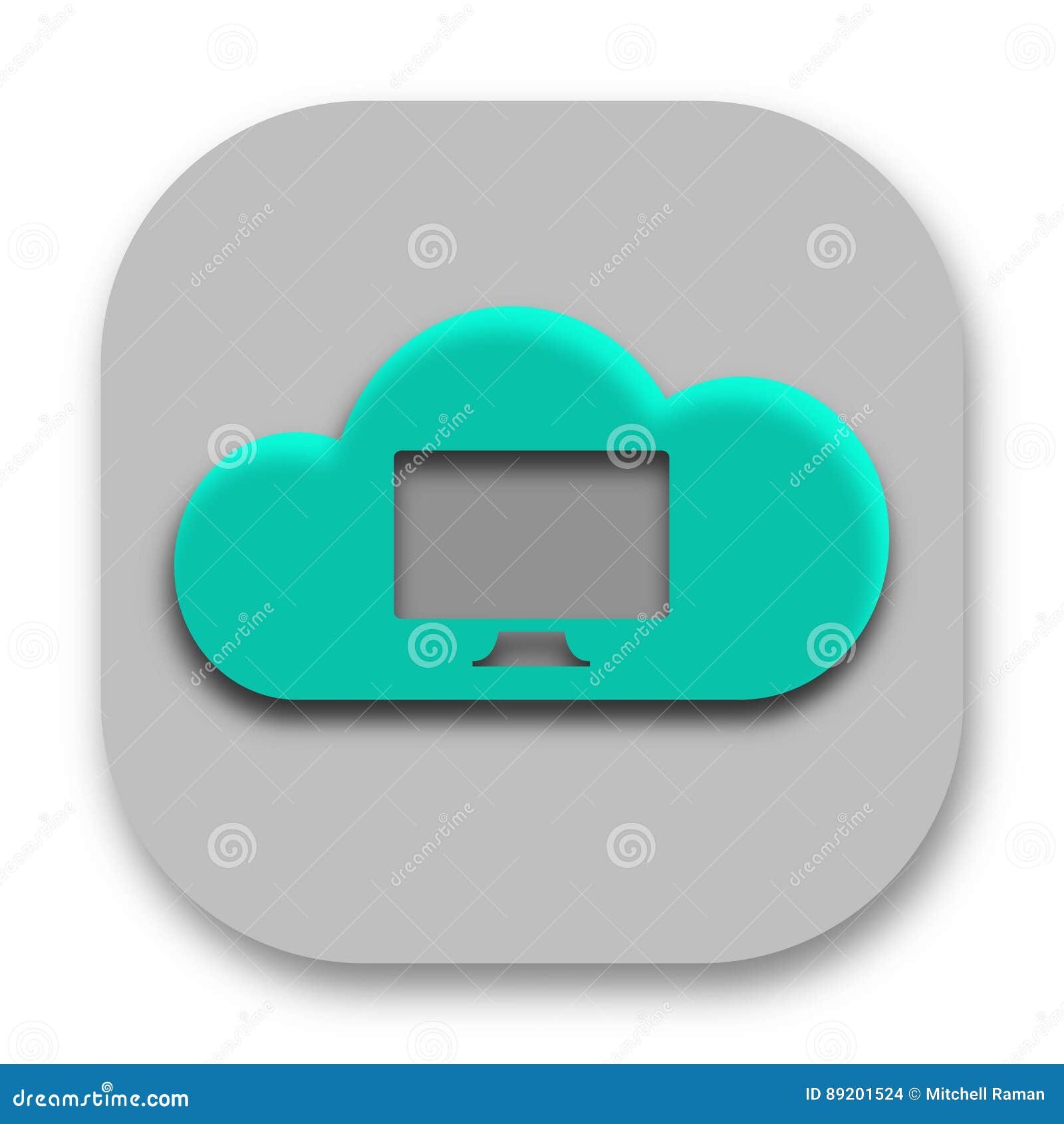 Cloud Computing App Icon Vector Stock Vector - Illustration of circle ...