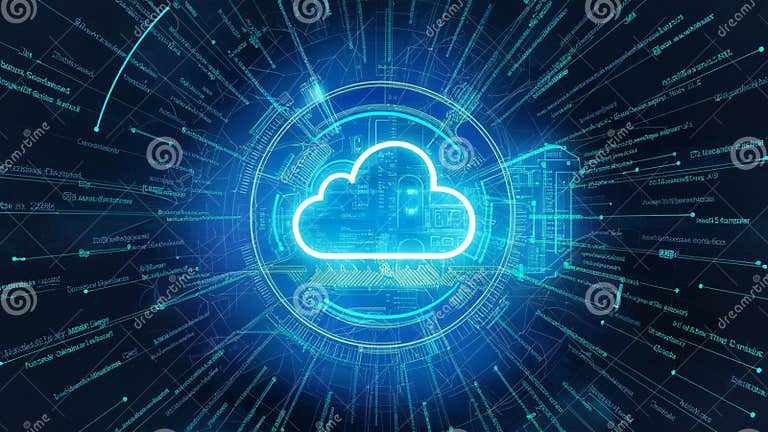 Focus on Imagery that Shows Cloud Computing Stock Illustration ...