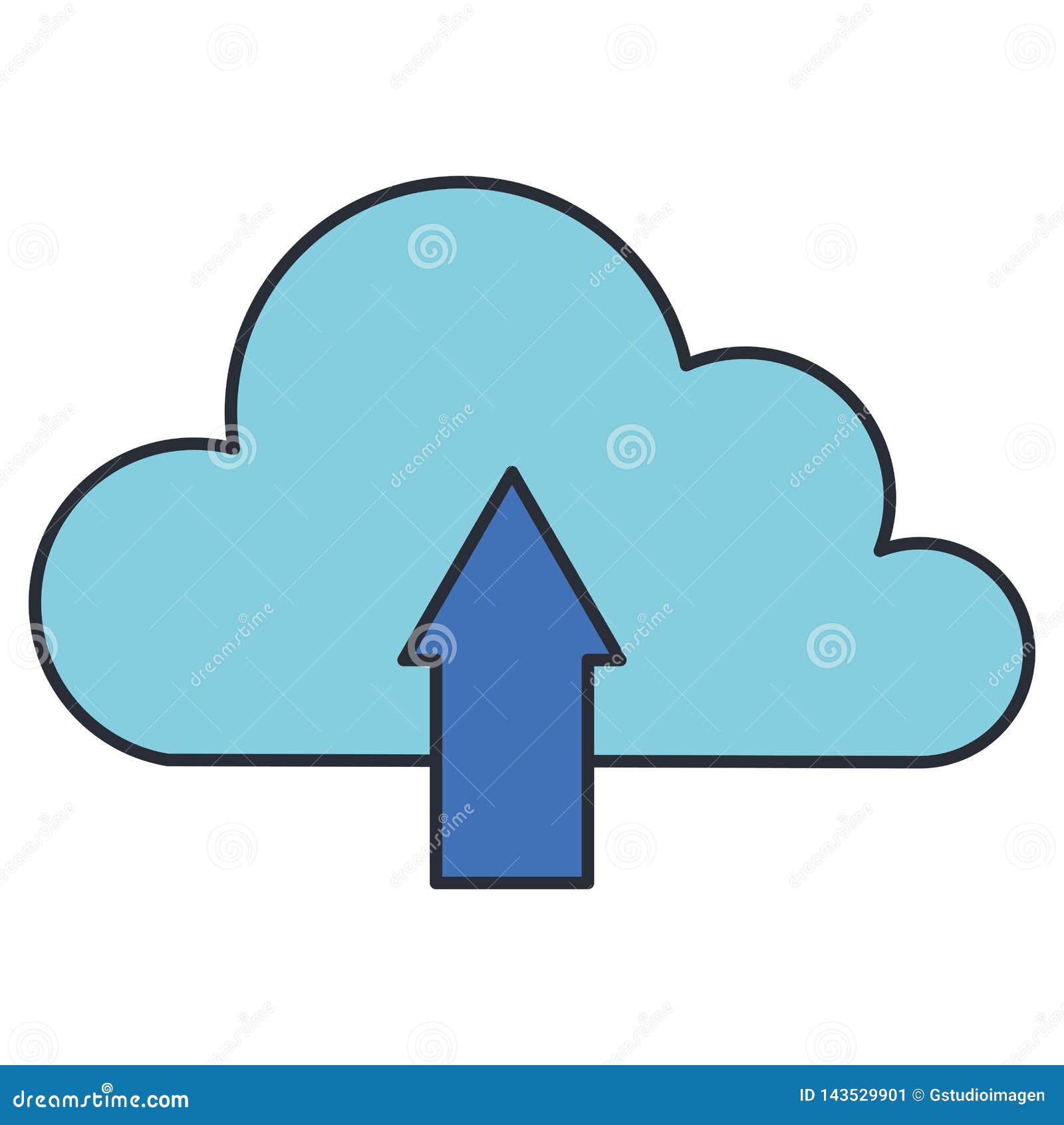 Cloud Computing with Arrow Upload Stock Vector - Illustration of ...