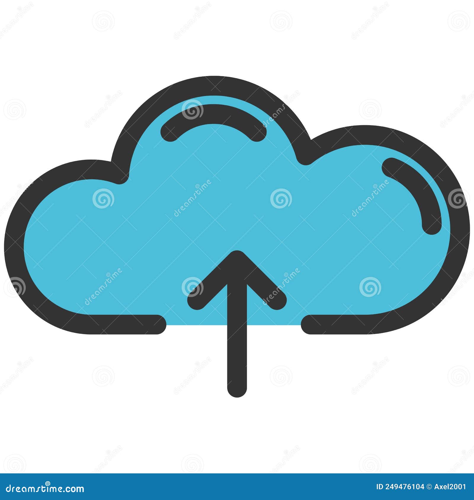 Cloud Computing Arrow Upward Flat Vector Icon Stock Vector ...