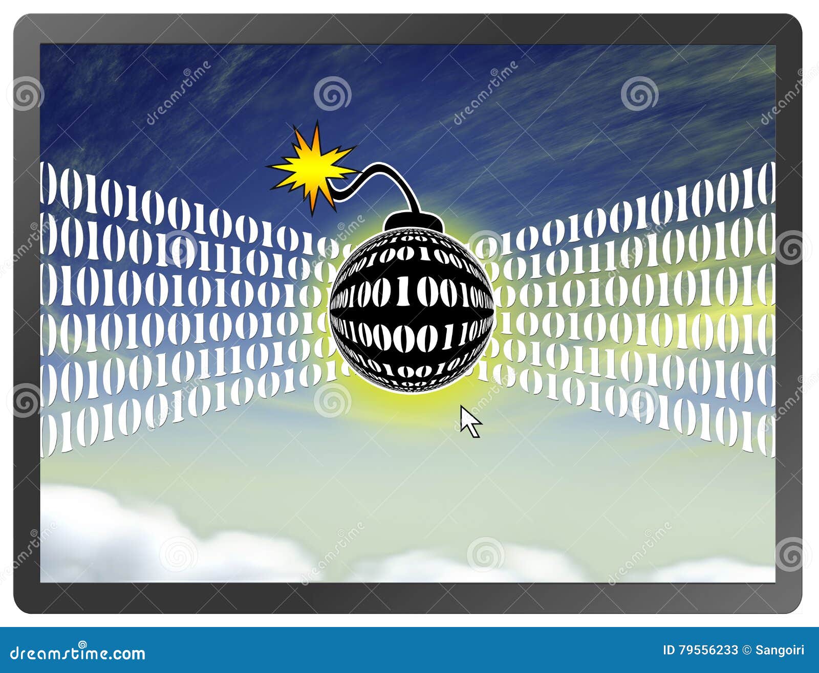 Cloud Computing Attacks stock illustration. Illustration of traffic ...