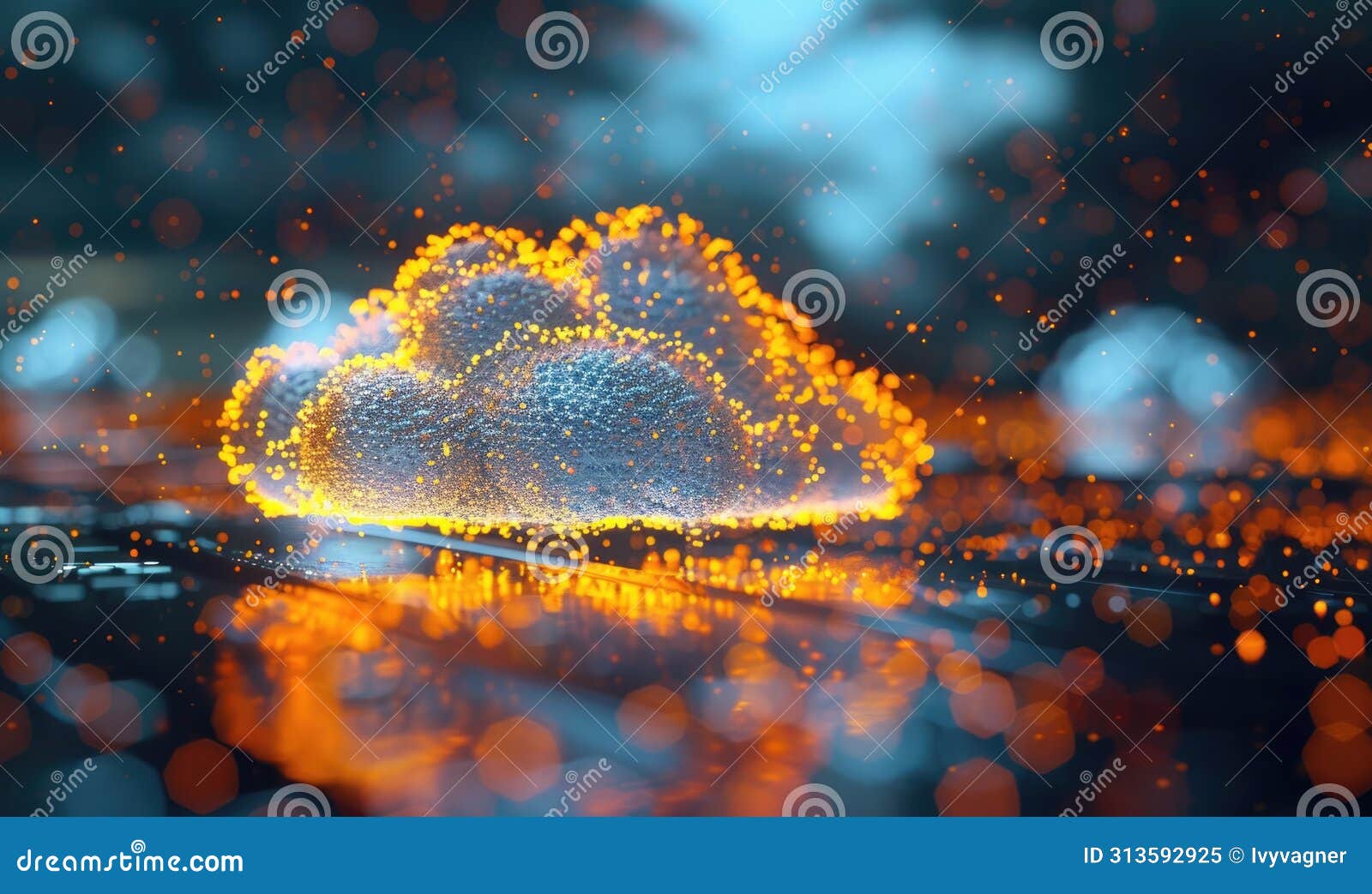 Cloud Computing Background with Server Racks and Digital Data Streams ...