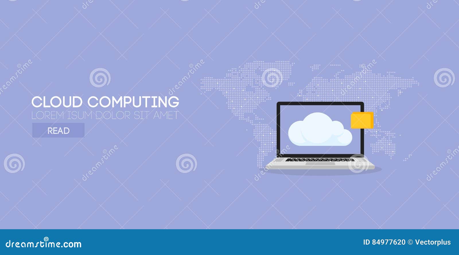 Cloud Computing Banner Concept. Vector Stock Illustration ...