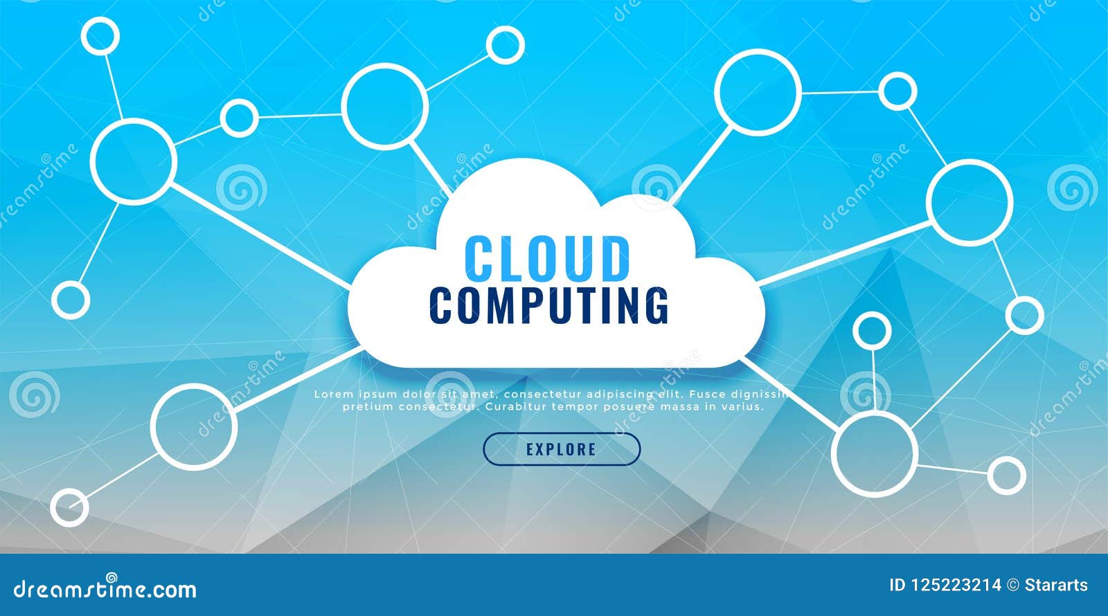 Cloud Computing Banner Design Concept Stock Vector - Illustration of ...