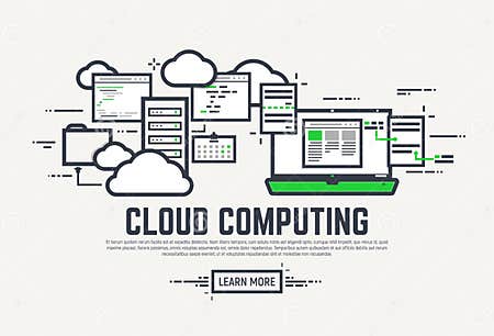 Cloud computing banner stock vector. Illustration of line - 78540631