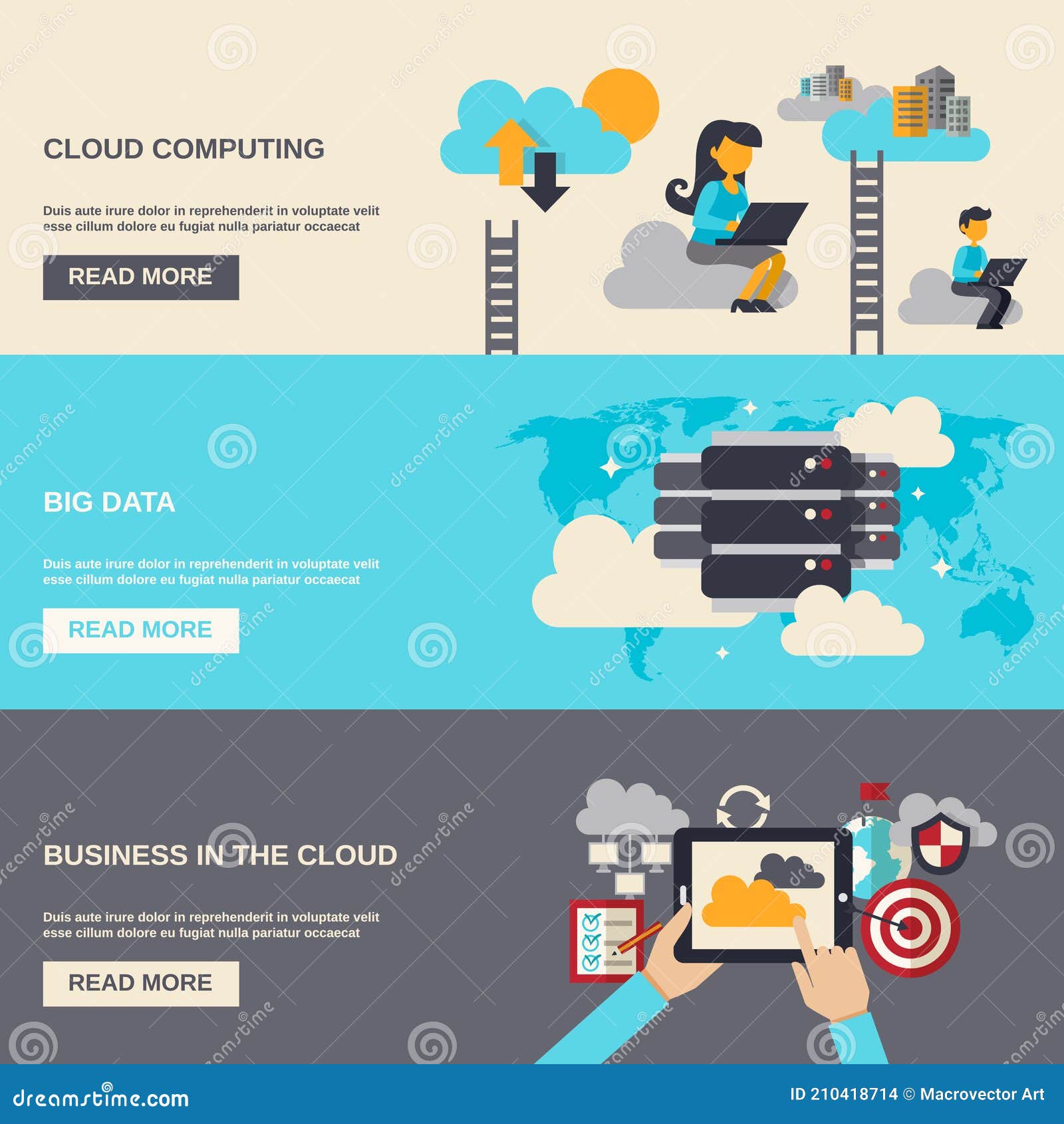 Cloud Computing Banner stock vector. Illustration of design - 210418714