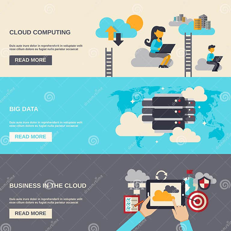 Cloud Computing Banner stock vector. Illustration of horizontal - 54693848