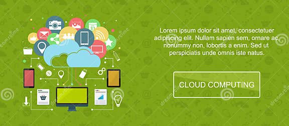 Cloud computing banner. stock vector. Illustration of equipment - 72896216