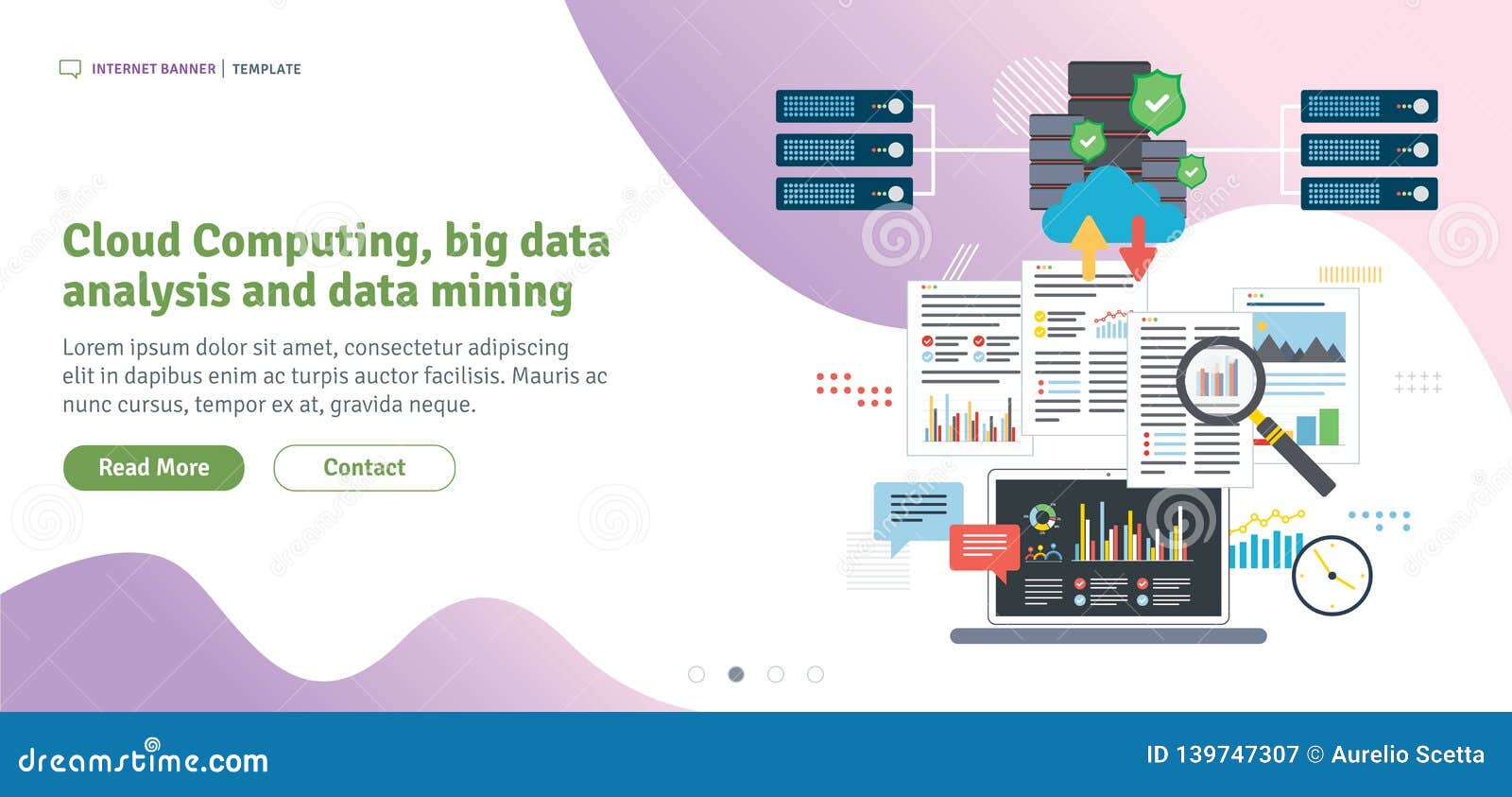 Cloud Computing, Big Data Analysis and Data Mining Stock Vector - Illustration of computing ...