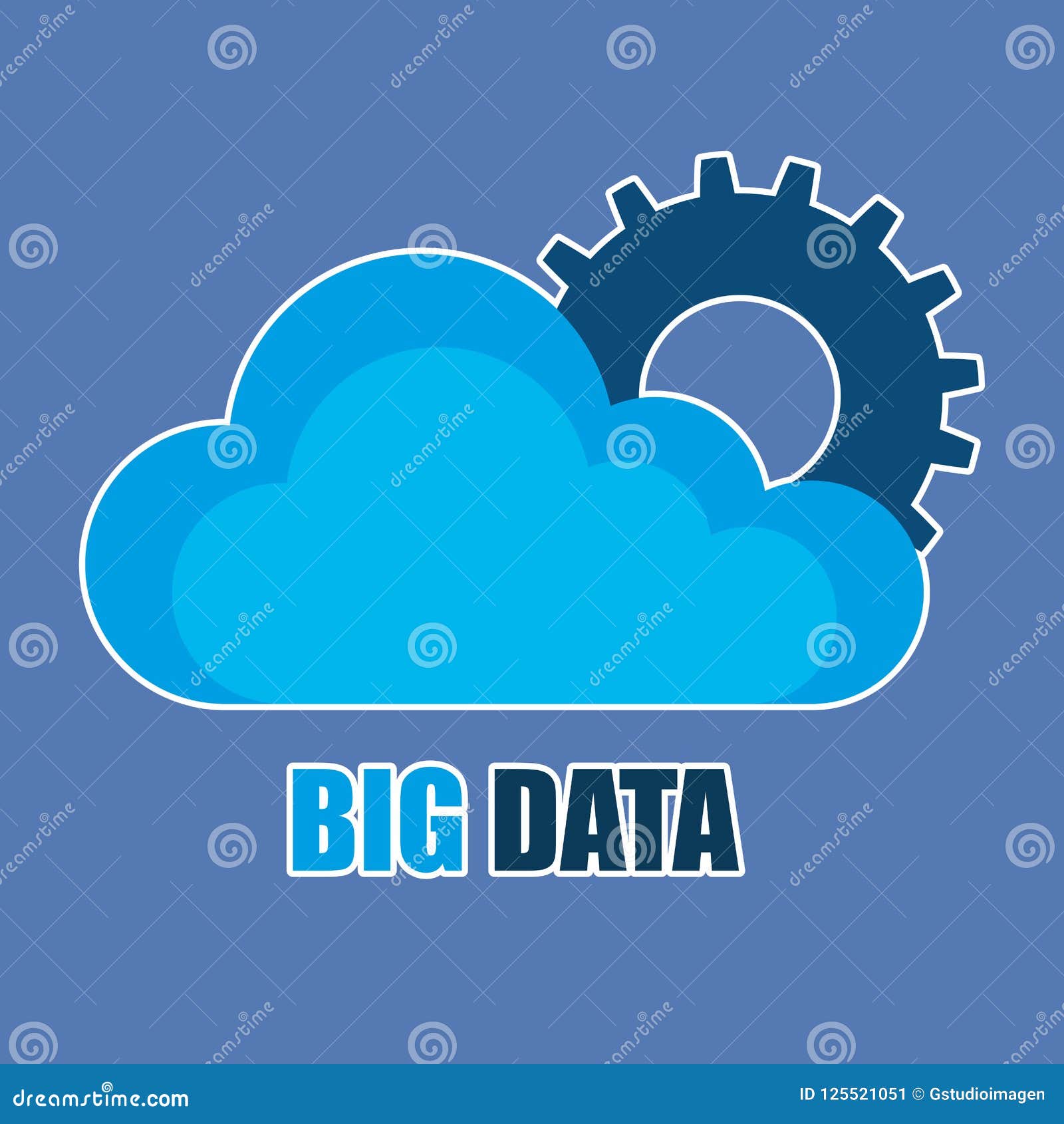 Cloud Computing with Big Data Icons Stock Vector - Illustration of ...