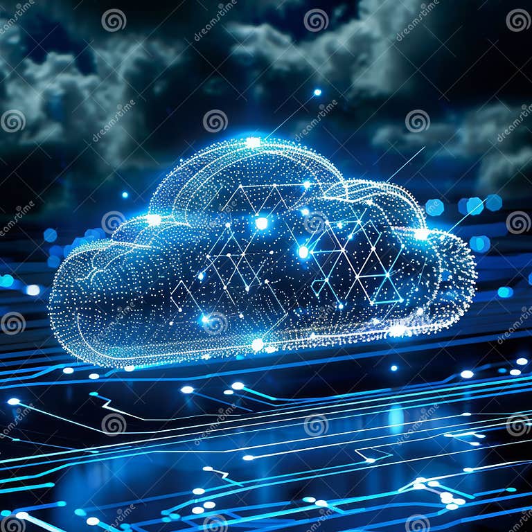 Cloud Computing, Big Data Technology, Data Flowing on Circuit Boards ...