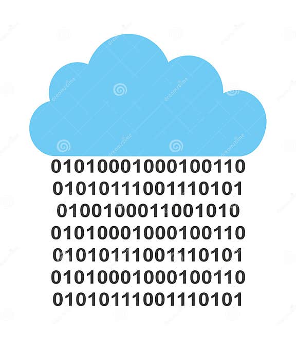 Cloud Computing with Binary Code Isolated Icon Design Stock ...