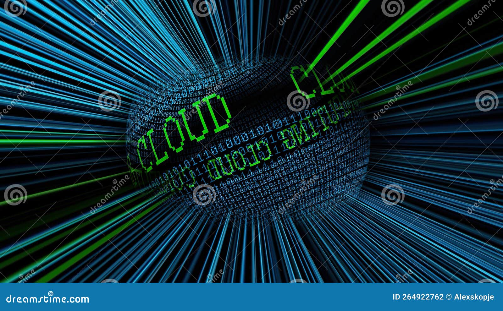 Cloud Computing Binary Data Sphere Stock Illustration - Illustration of future, interface: 264922762