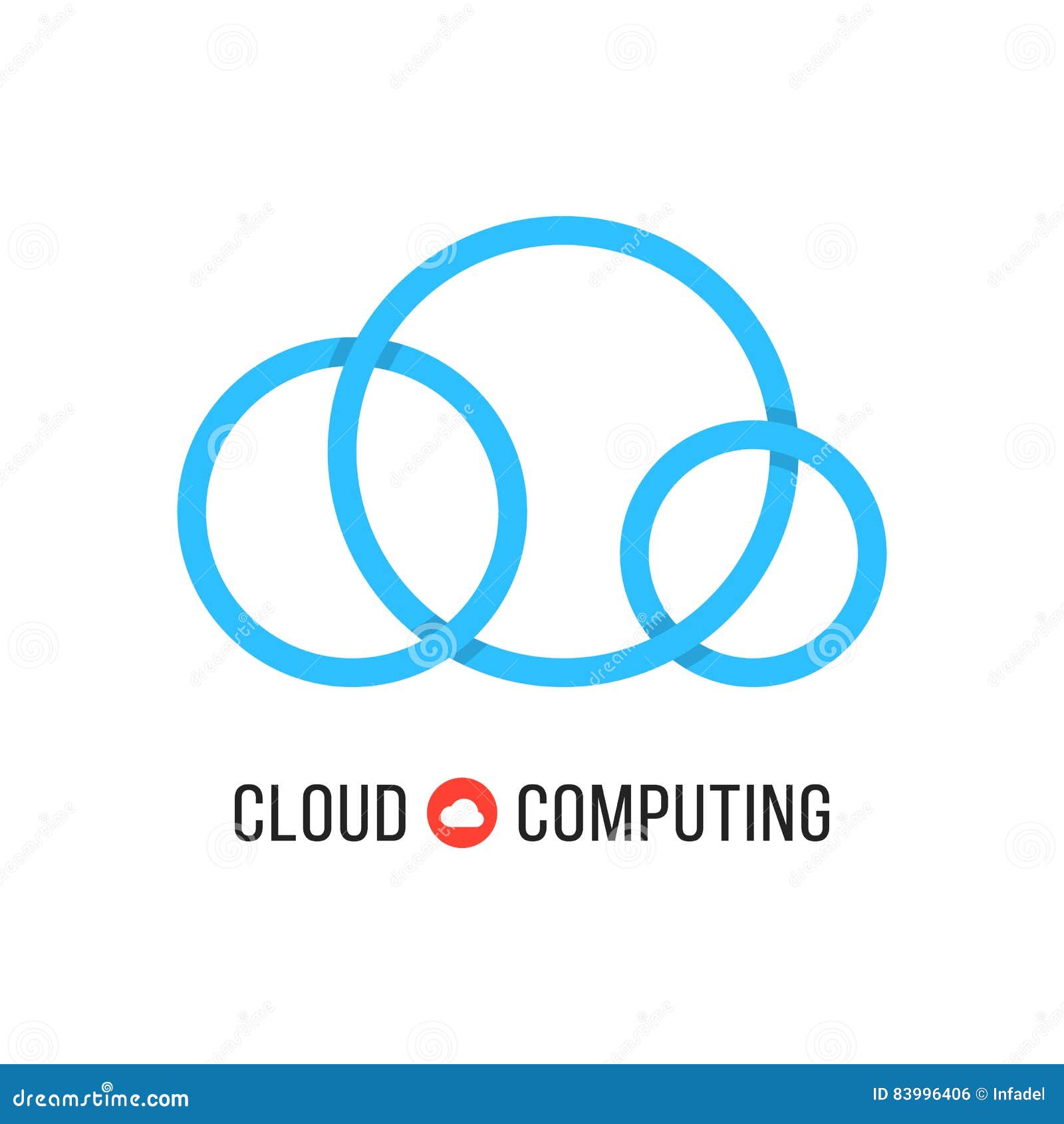 Cloud Computing with Blue Cloud from Circles Stock Vector ...