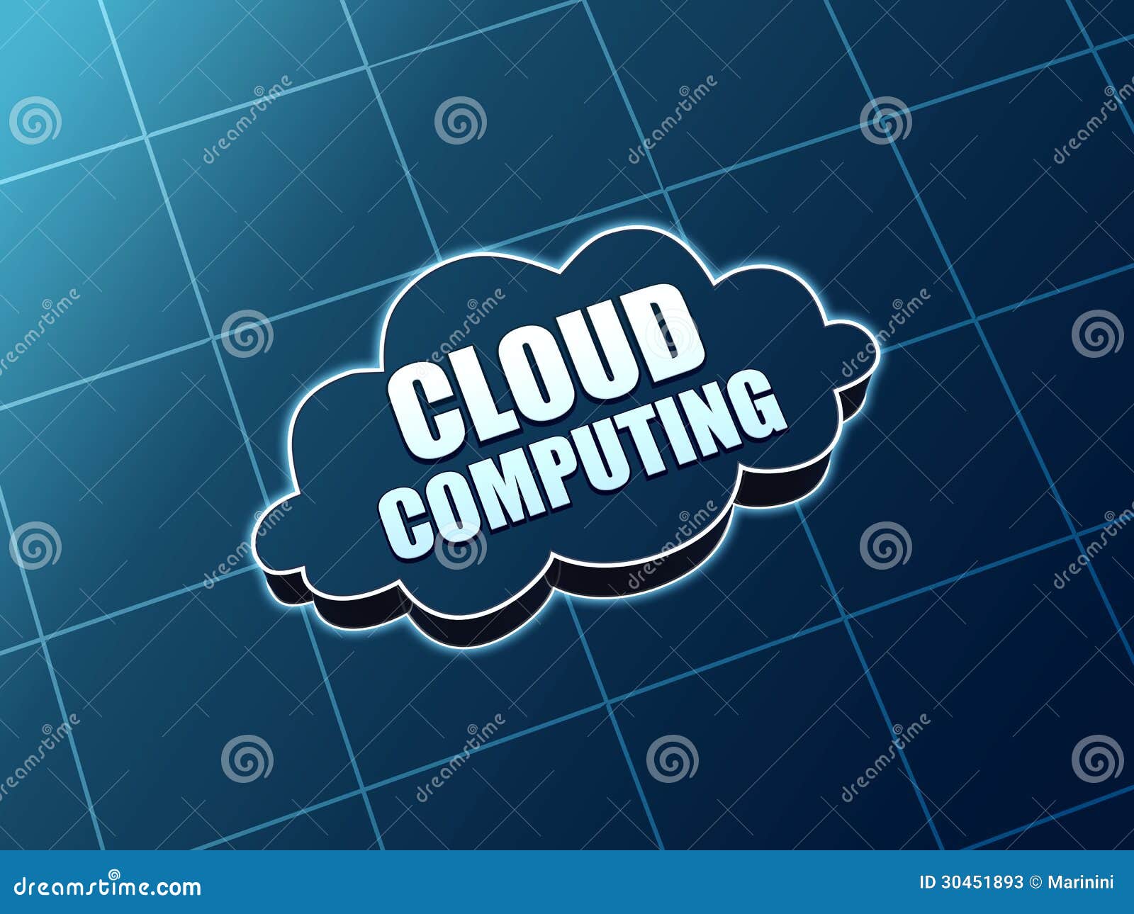 Cloud Computing Blue Figure Stock Illustration - Illustration of ...