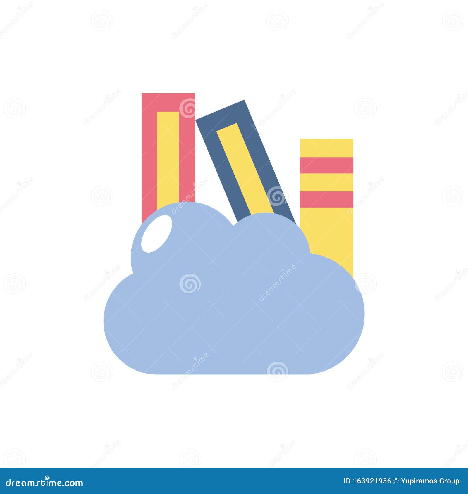 Cloud Computing Books School Education Learning Flat Style Stock Vector ...
