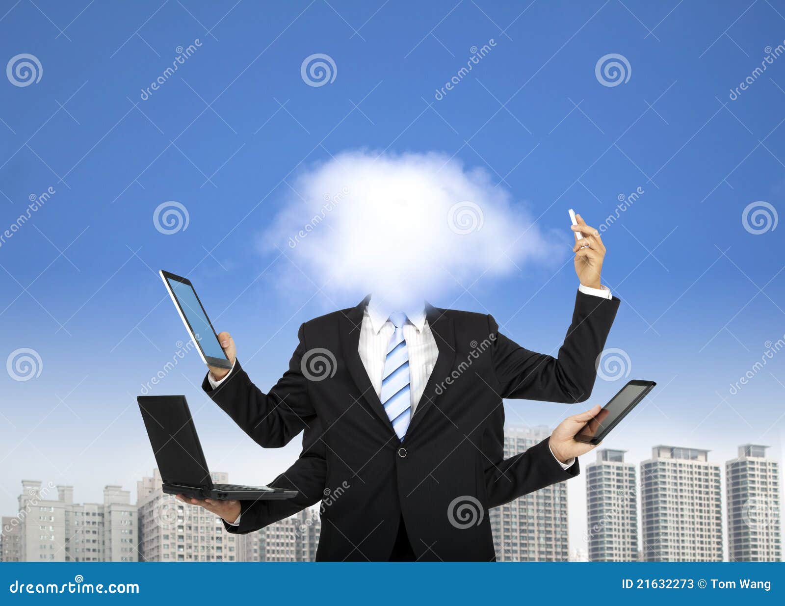 Cloud Computing and Business Thinking Stock Image - Image of tablet ...