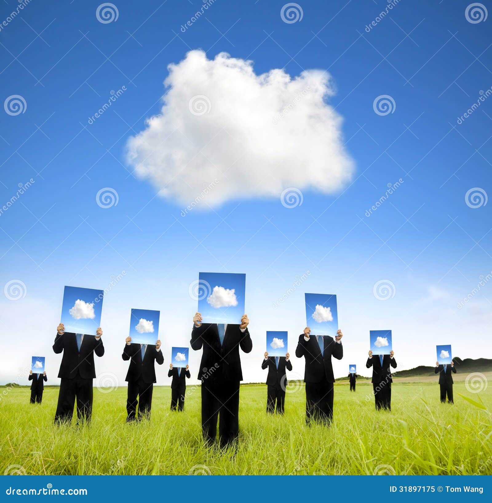 Cloud Computing and Business Thinking Concept Stock Image - Image of ...