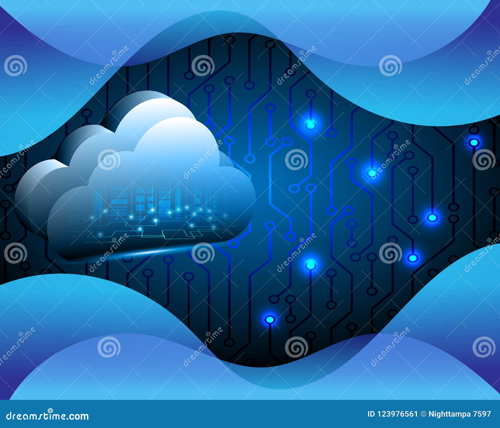 Cloud Computing Business Transaction Data Storage Technology Stock Vector - Illustration of ...