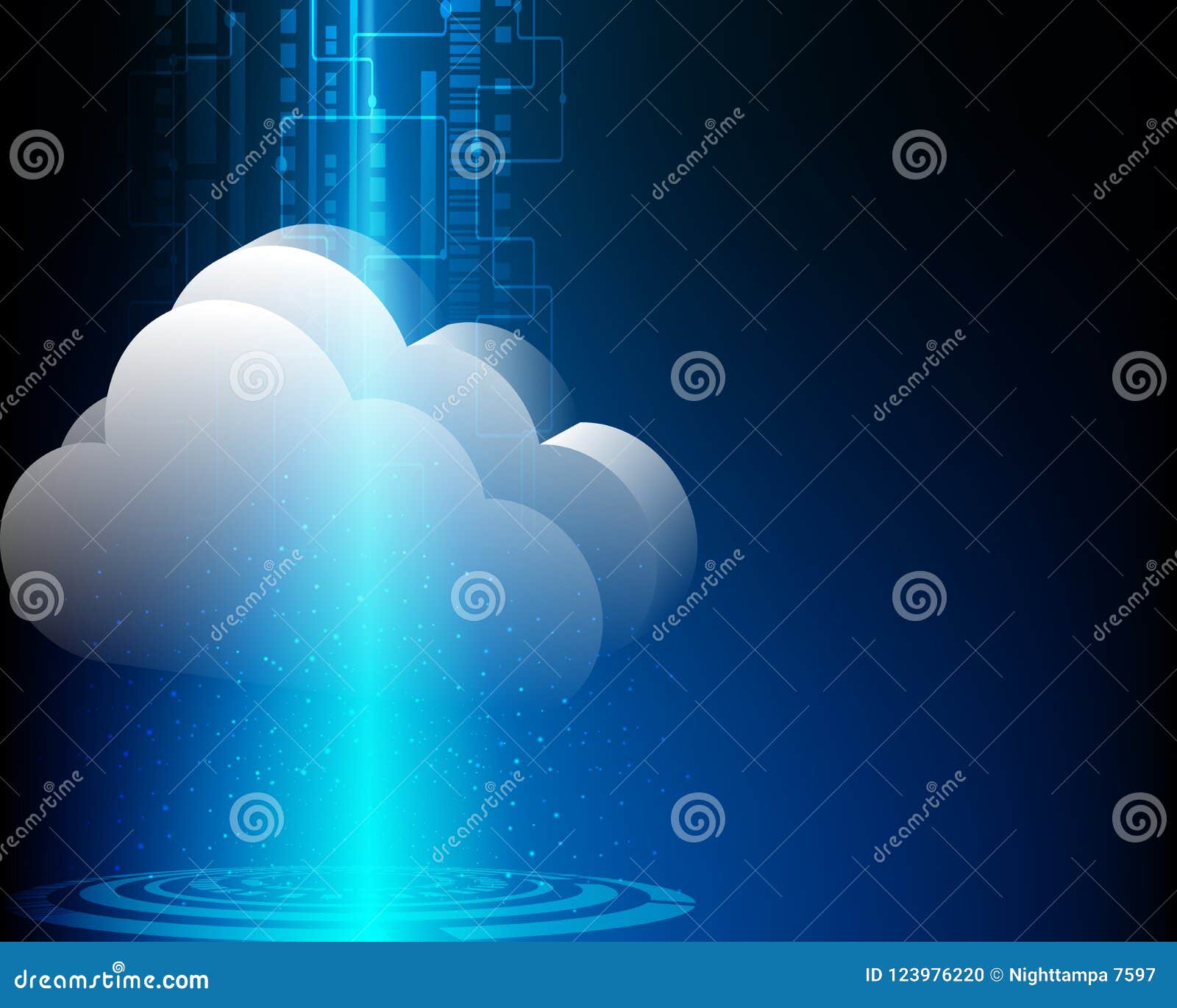 Cloud Computing Business Transaction Data Storage Technology Stock Vector - Illustration of ...