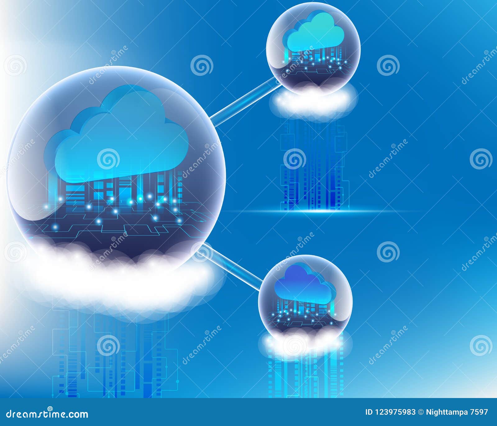 Cloud Computing Business Transaction Data Storage Technology Stock Vector - Illustration of ...