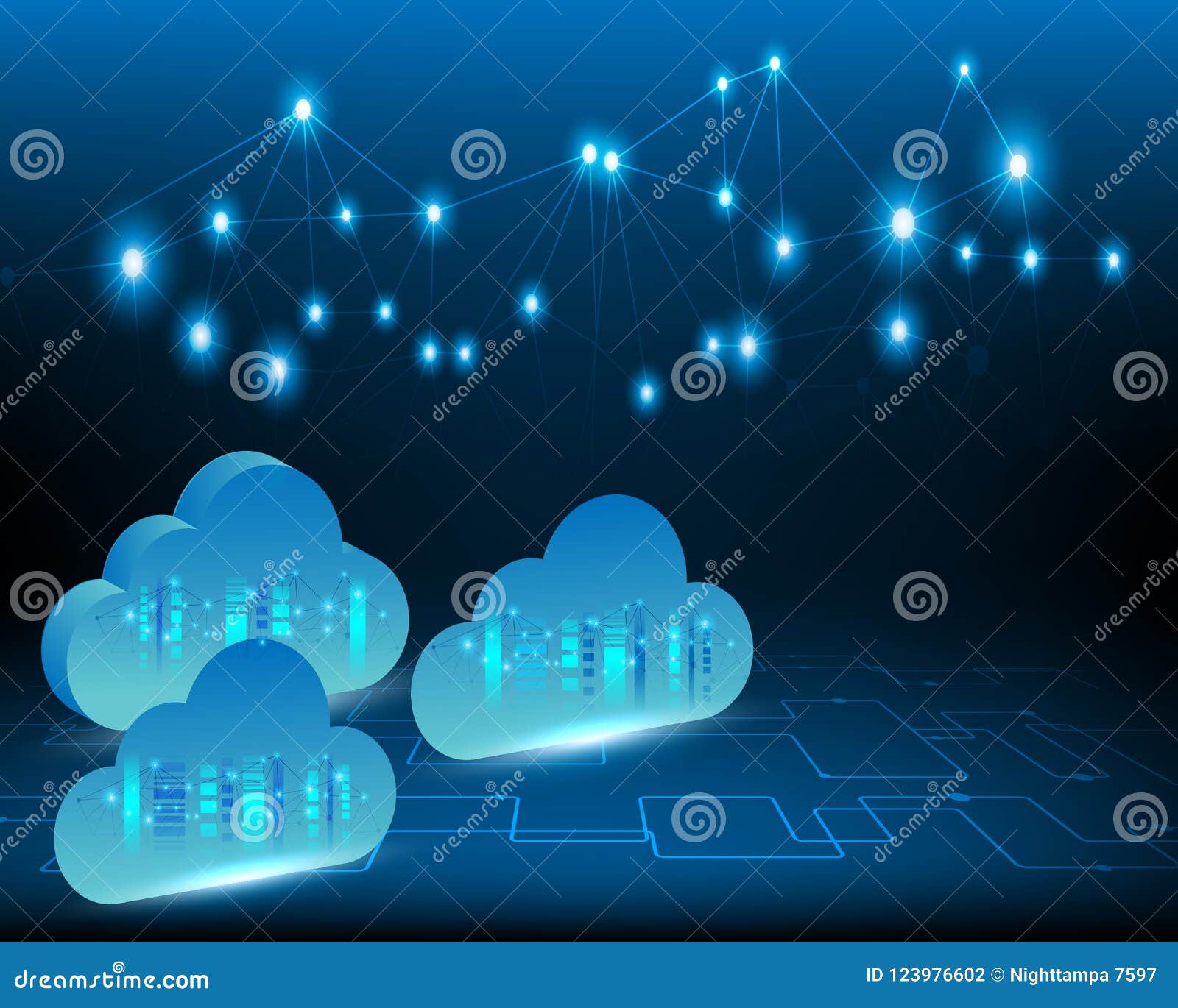 Cloud Computing Business Transaction Data Storage Technology Stock Vector - Illustration of file ...