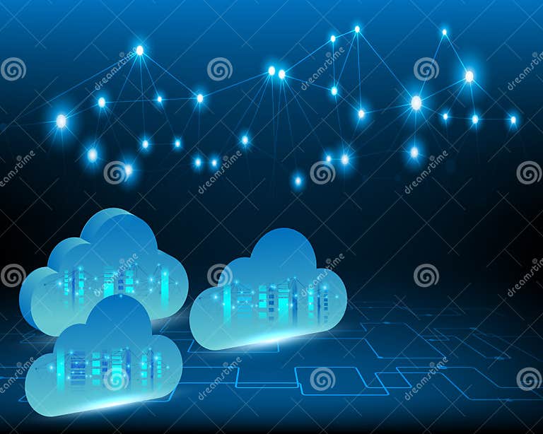 Cloud Computing Business Transaction Data Storage Technology Stock Vector - Illustration of file ...